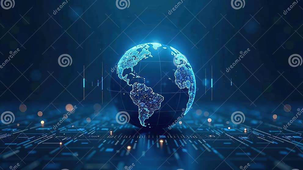 Stunning Abstract Blue Gradient Globe Background Design Digital Art for ...