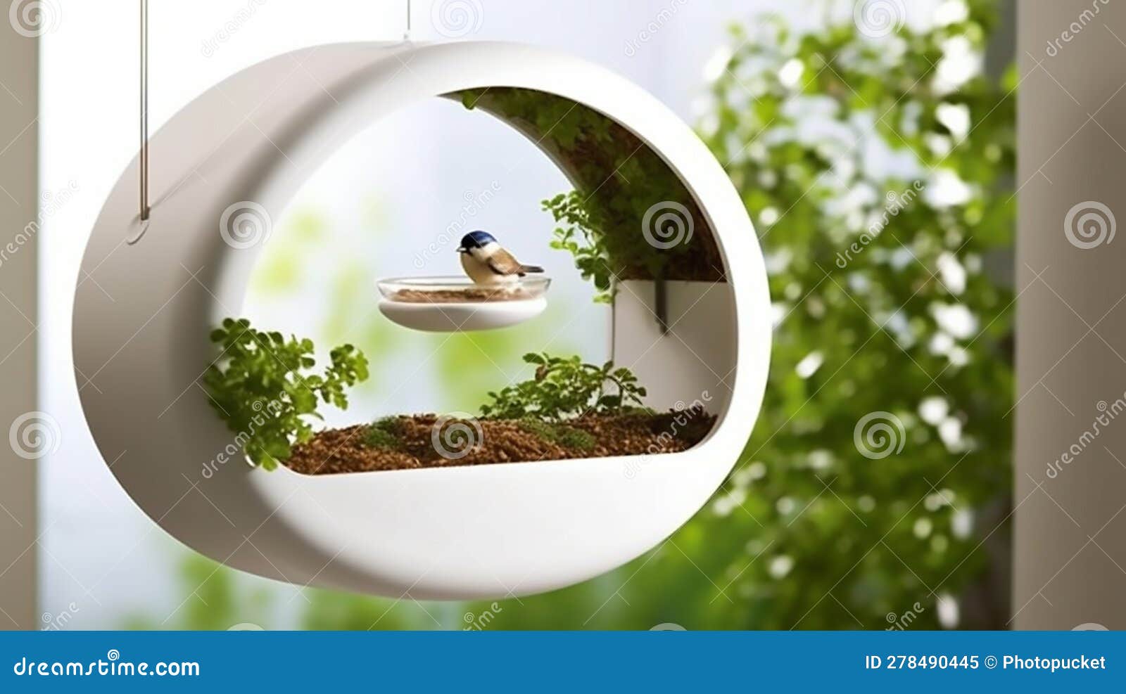 Sustainable Bird Oasis Feeder Stock Illustration - Illustration of ...