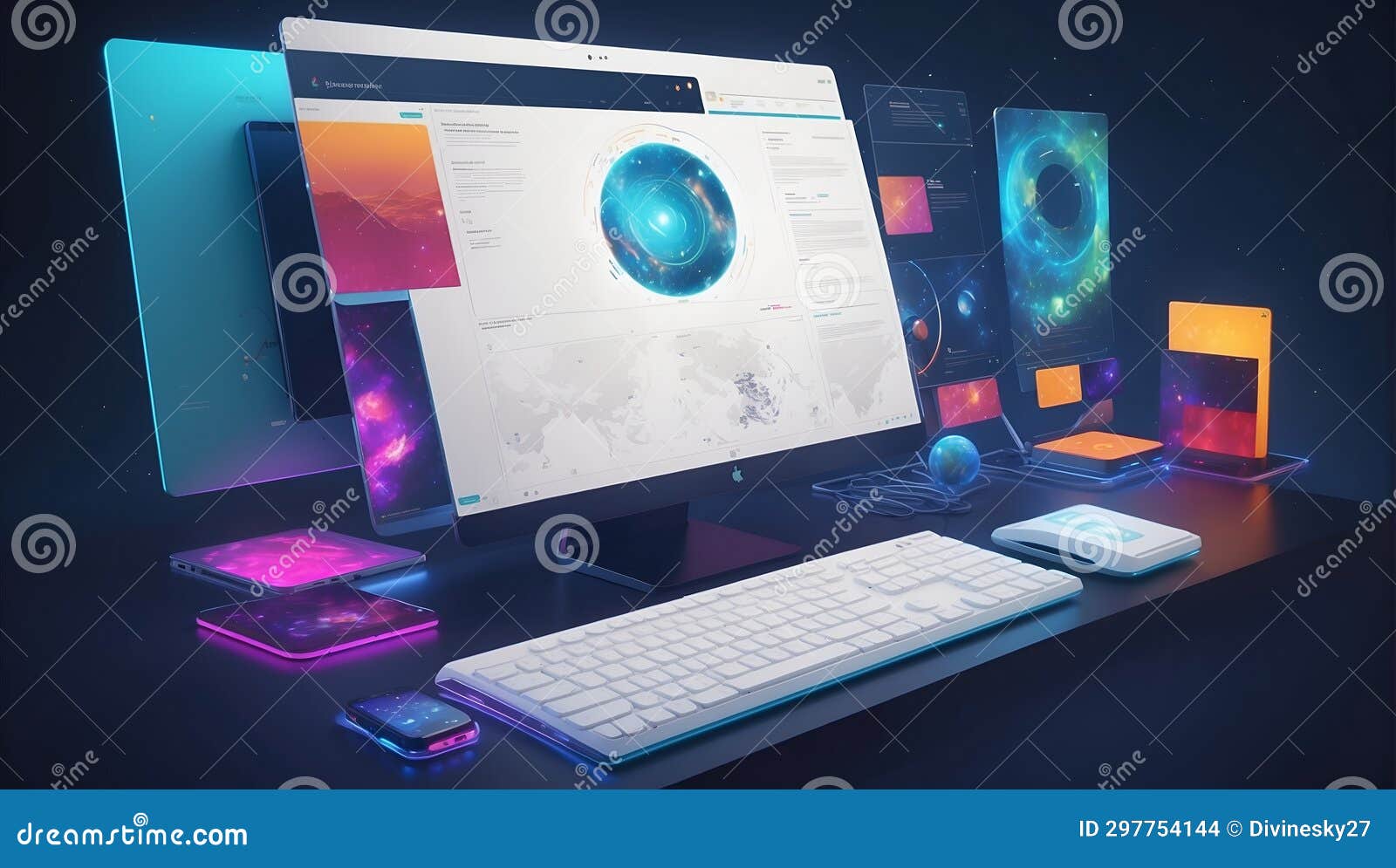 Digital Odyssey: The Convergence Of Pages And Pixels Stock Photography ...