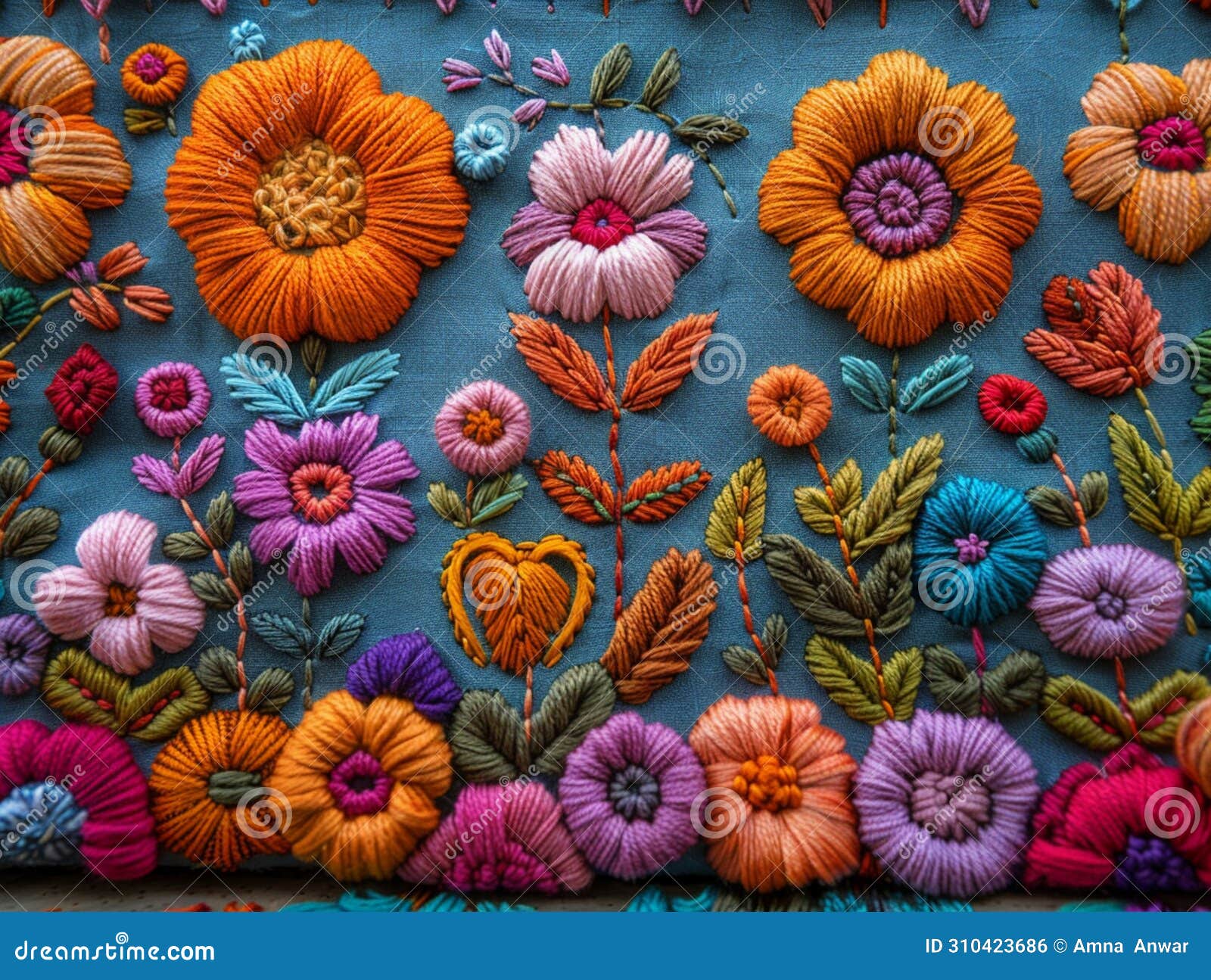 Blossoms in Thread: the Art of Embroidered Flowers" Stock Illustration ...