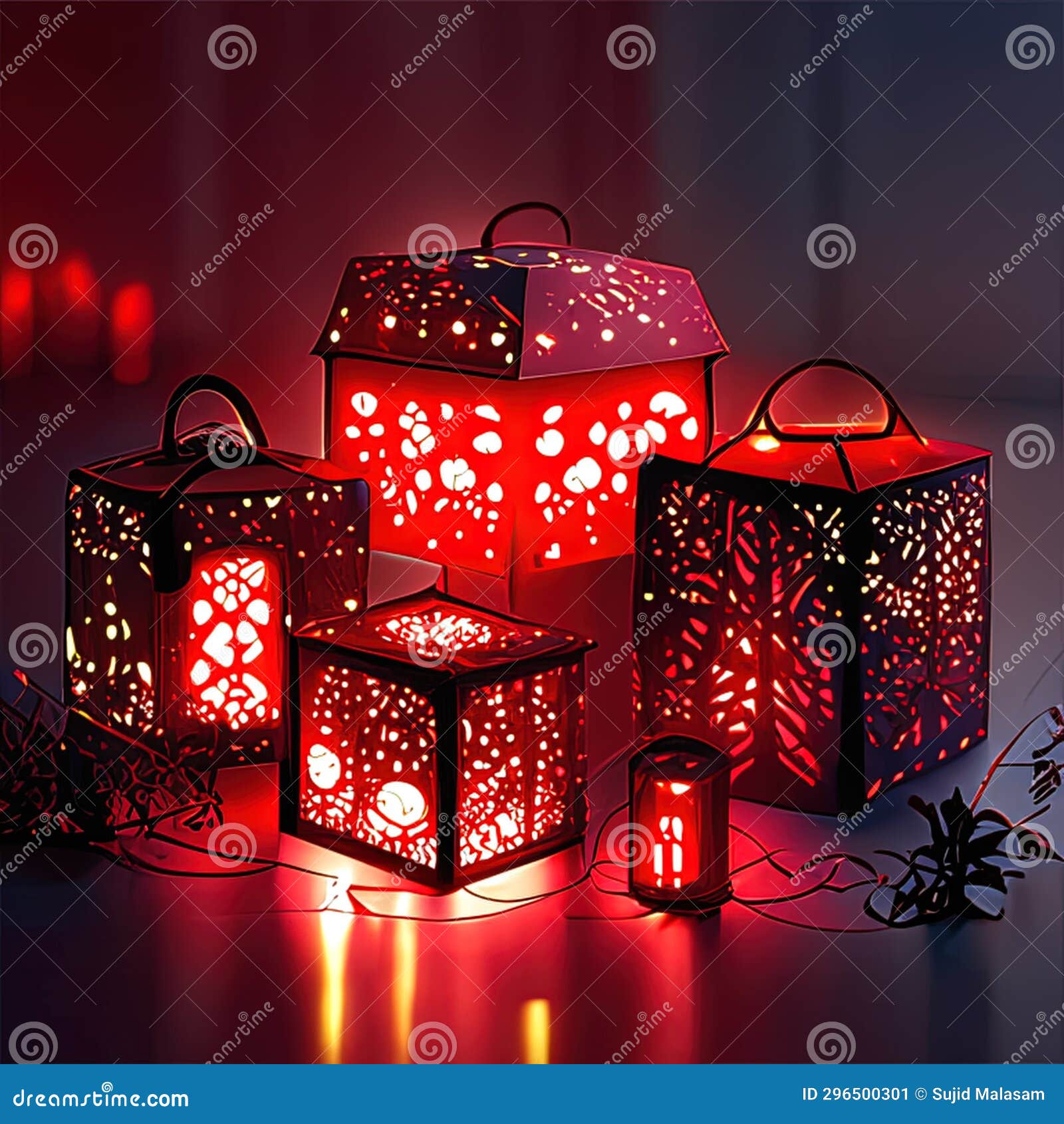 Festive Glow Extravaganza: Generative by AI Stock Illustration ...
