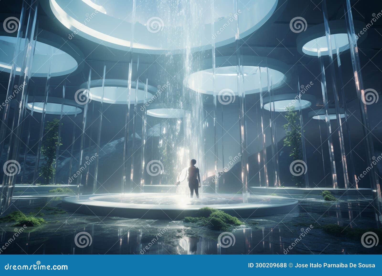 Immerse Yourself in a Futuristic Spa Where Stock Illustration ...