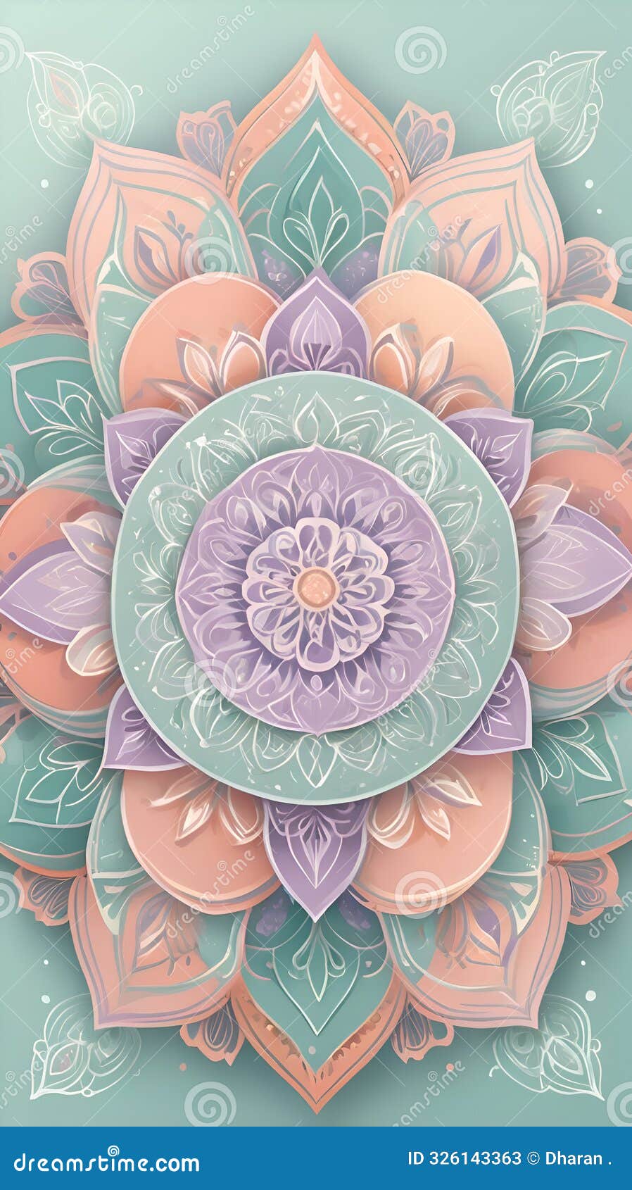 Pastel Mandala Cool Wall Art Stock Illustration - Illustration of ...