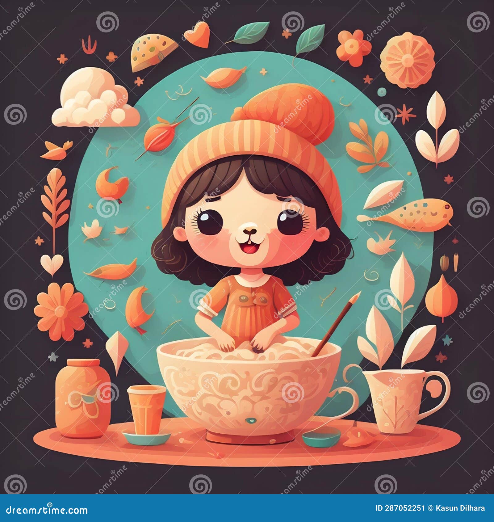 Cooking with Creativity: AI-Rendered Portrait of a Playful Chef Stock ...