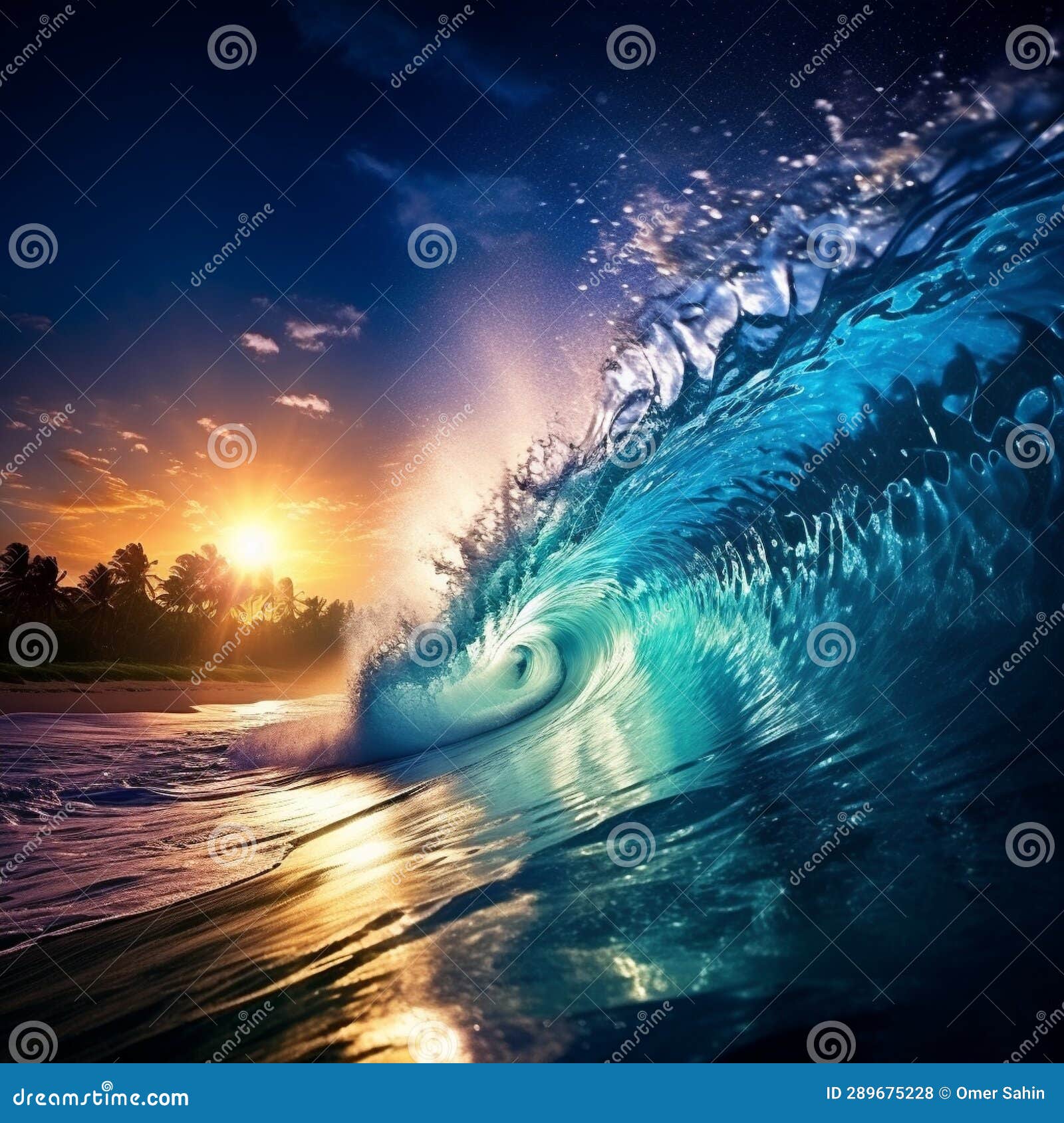 Surfing the Cosmic Waves stock illustration. Illustration of galaxies ...