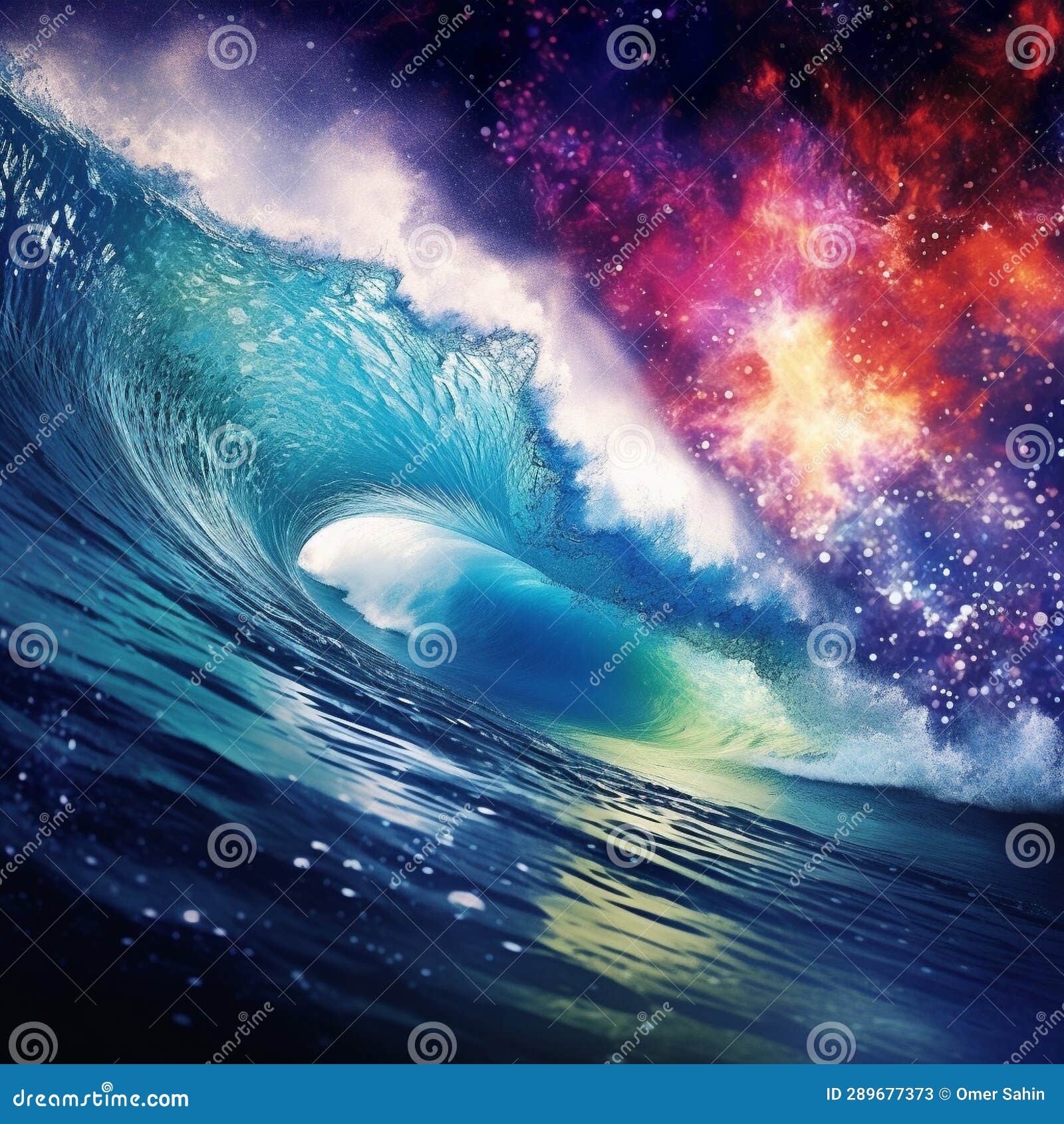 Surfing the Cosmic Waves stock image. Image of ocean - 289677373