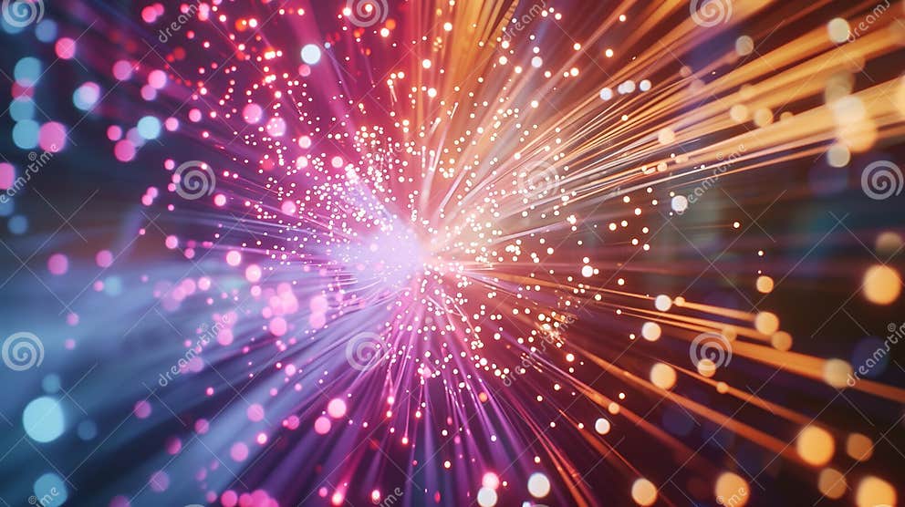 Luminous Symphony: Fiber Optic Light Ray Explosion Stock Photo - Image ...