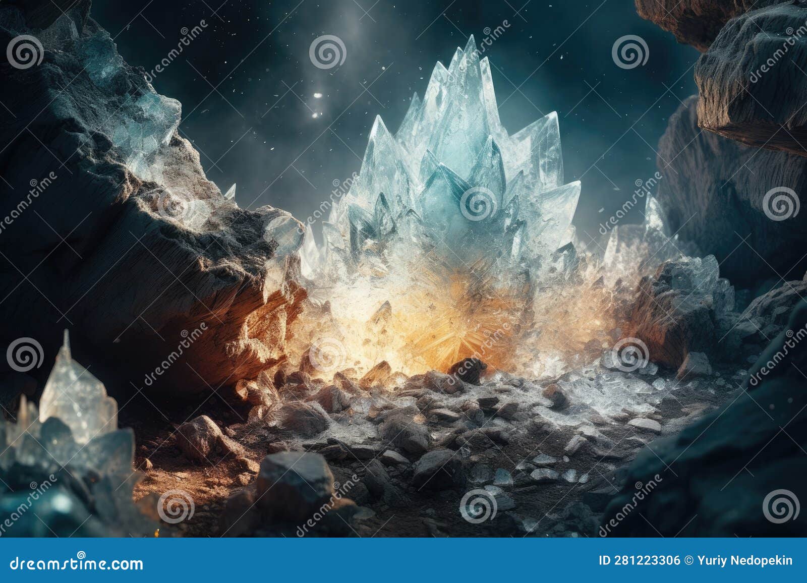 Crystalline Formations Patterns and Delicate Structures. Generative AI ...