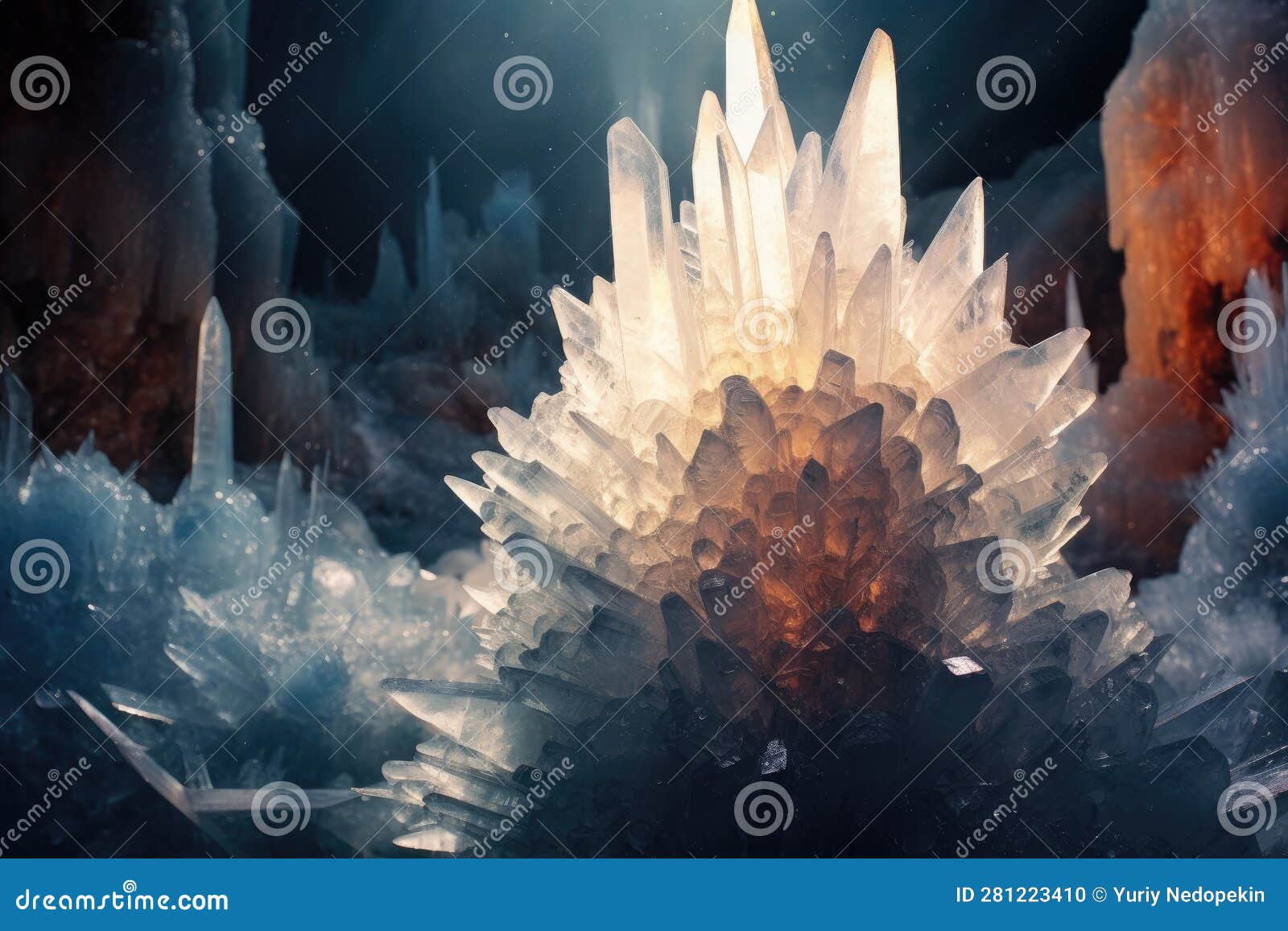 Crystalline Formations Patterns and Delicate Structures. Generative AI ...