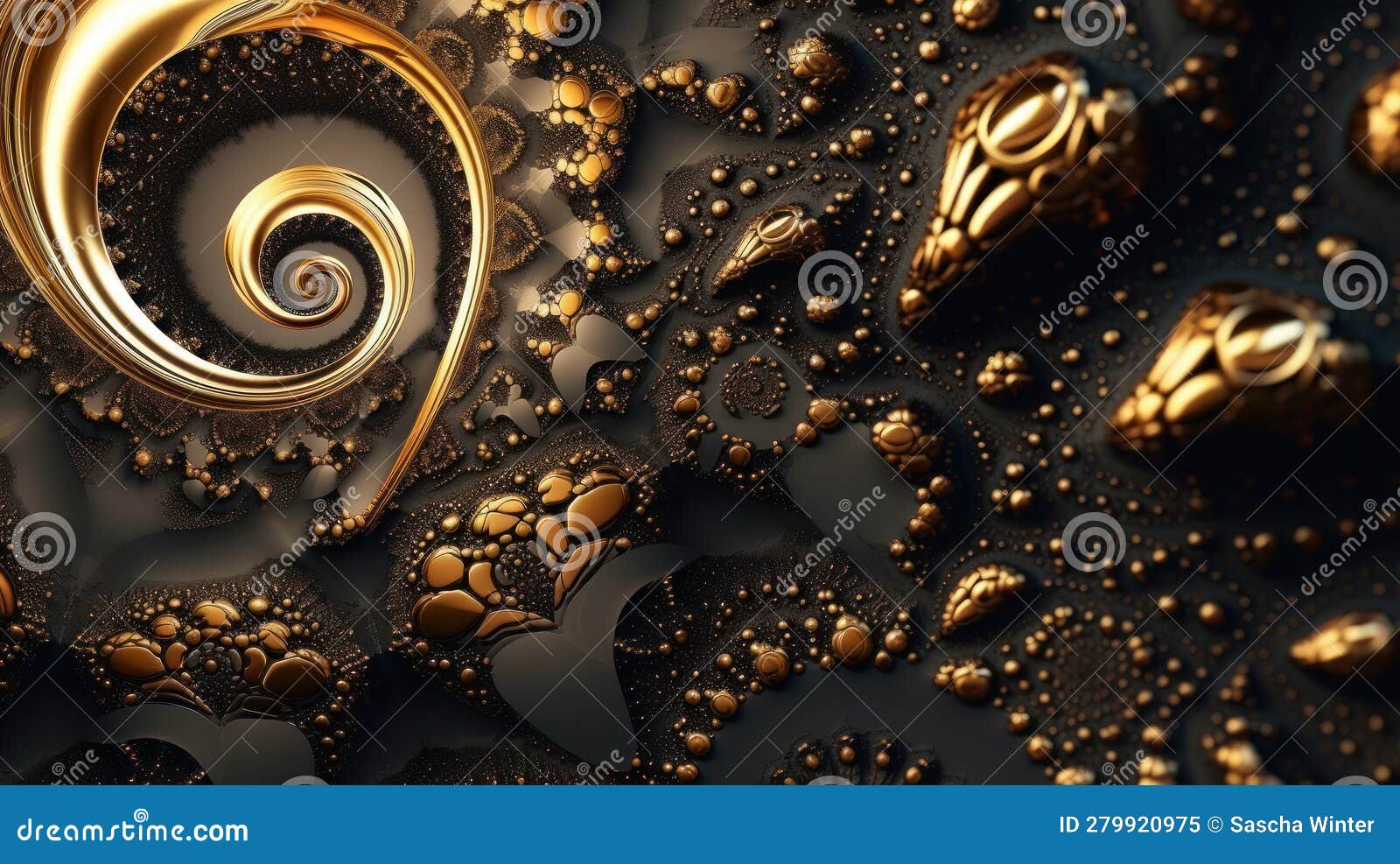 Fluidic Illusions: Psychedelic Fusion Of Gold And Black Ferrofluid ...