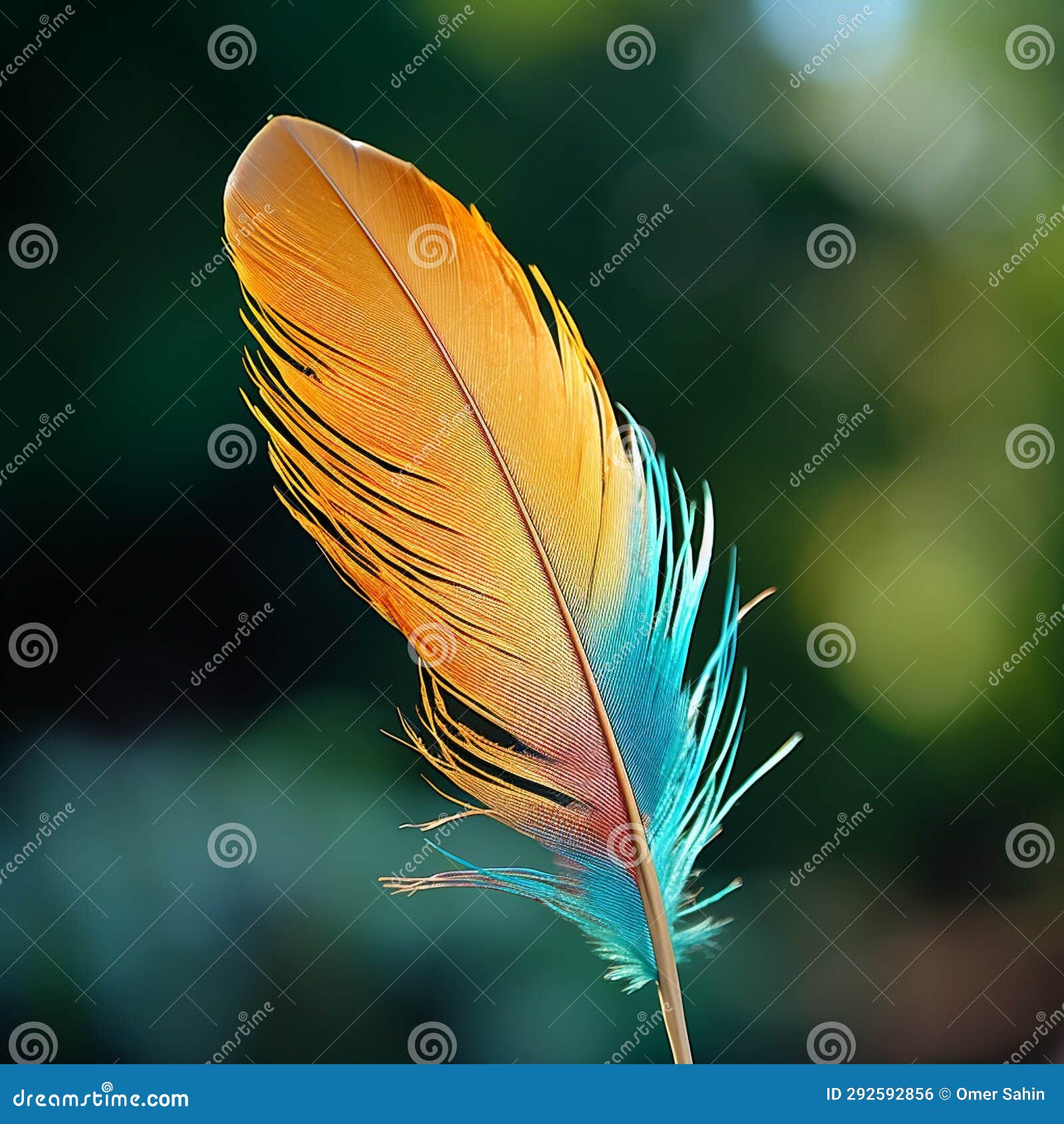A Delicate Feather Floating in the Wind Stock Illustration ...