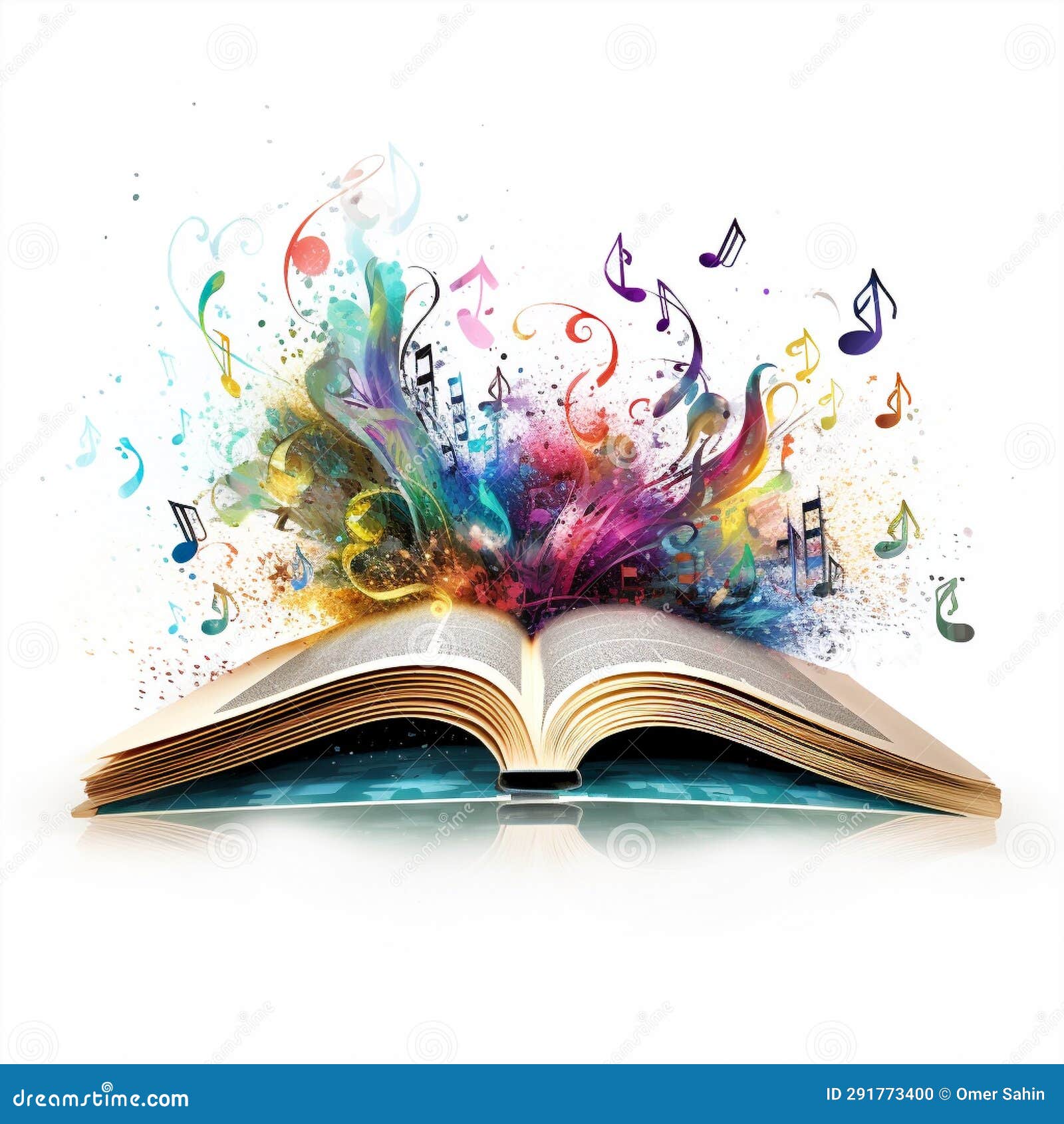 Open Book with Musical Notes Stock Photo - Image of perfect, capturing ...