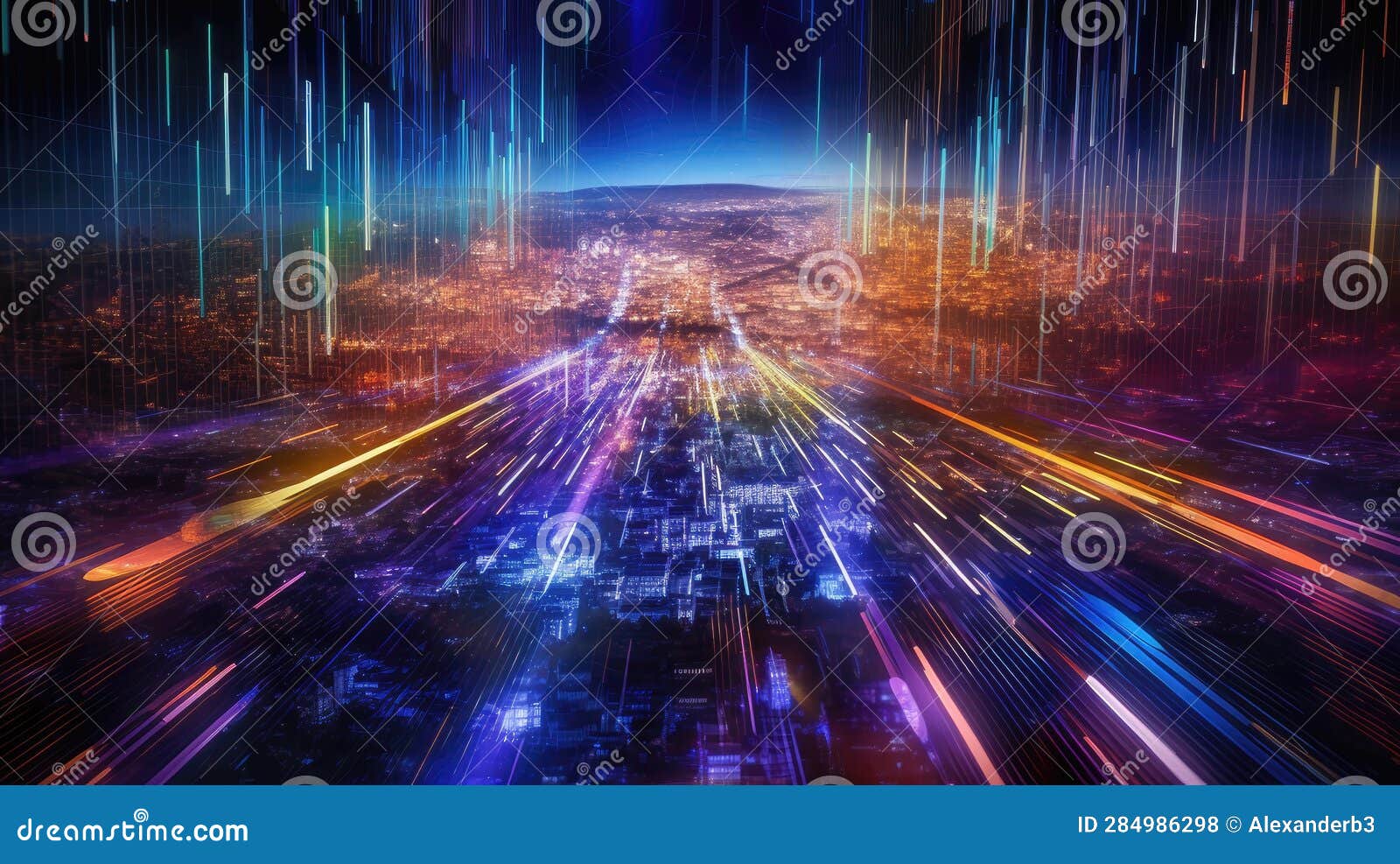 Futuristic Internet Data Stream Captivating Image in Ultra High Quality ...
