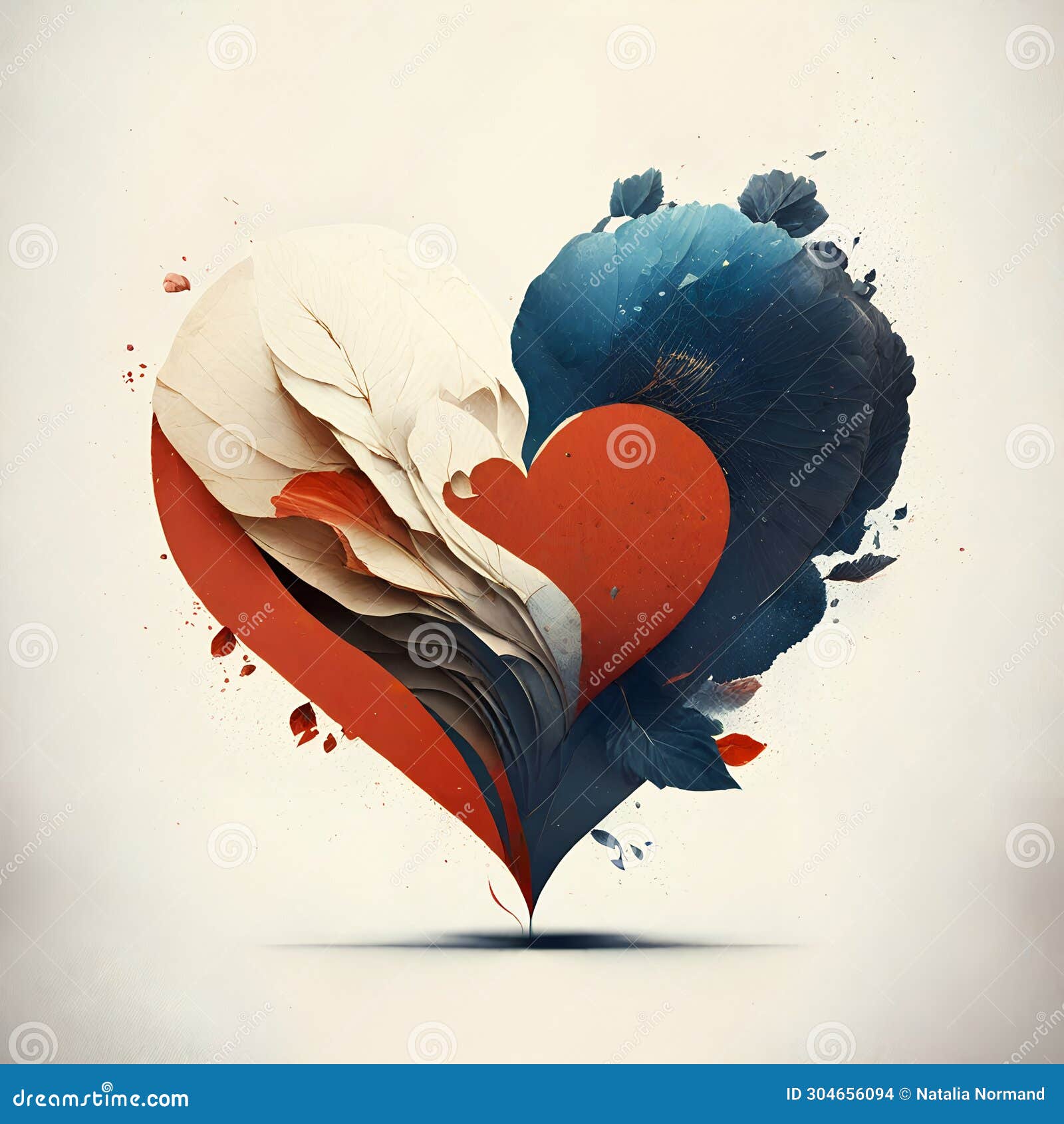 Explosive Passion: Dynamic Illustration of a Bursting Heart Stock Illustration - Illustration of ...