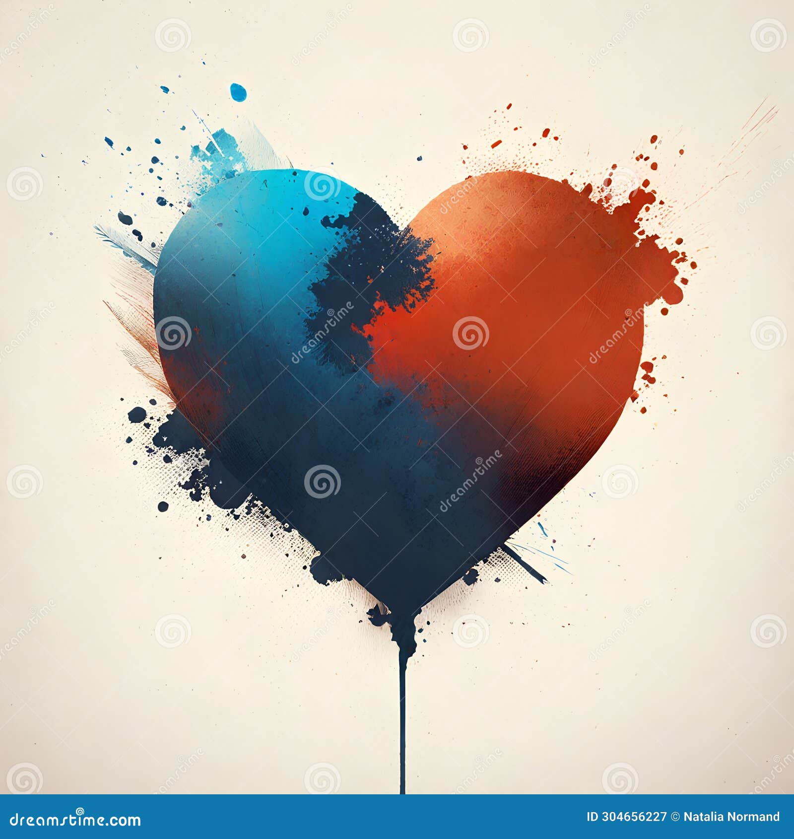 Explosive Passion: Dynamic Illustration of a Bursting Heart Stock ...