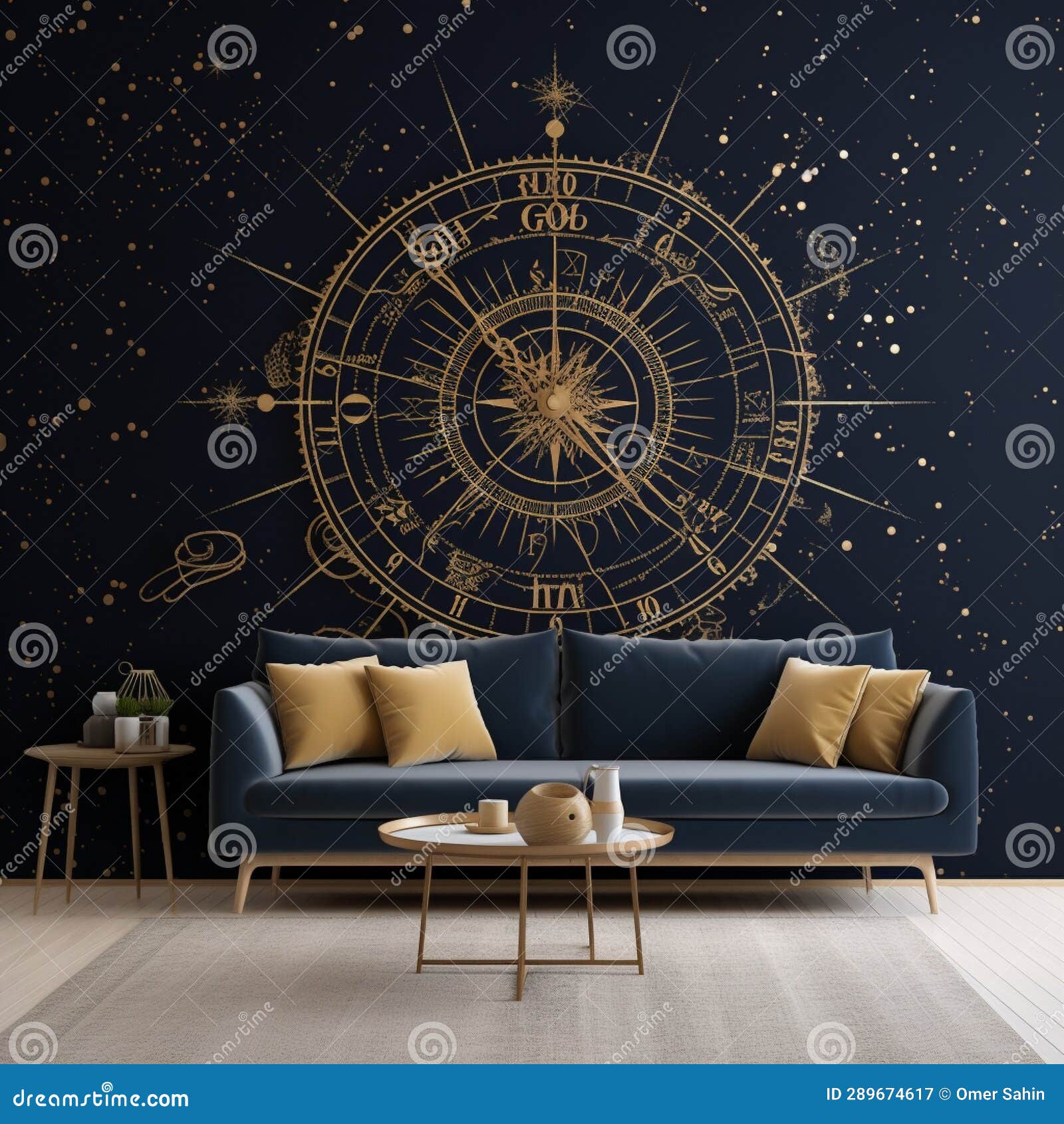 Celestial Compass Wallpaper Stock Illustration - Illustration of ...
