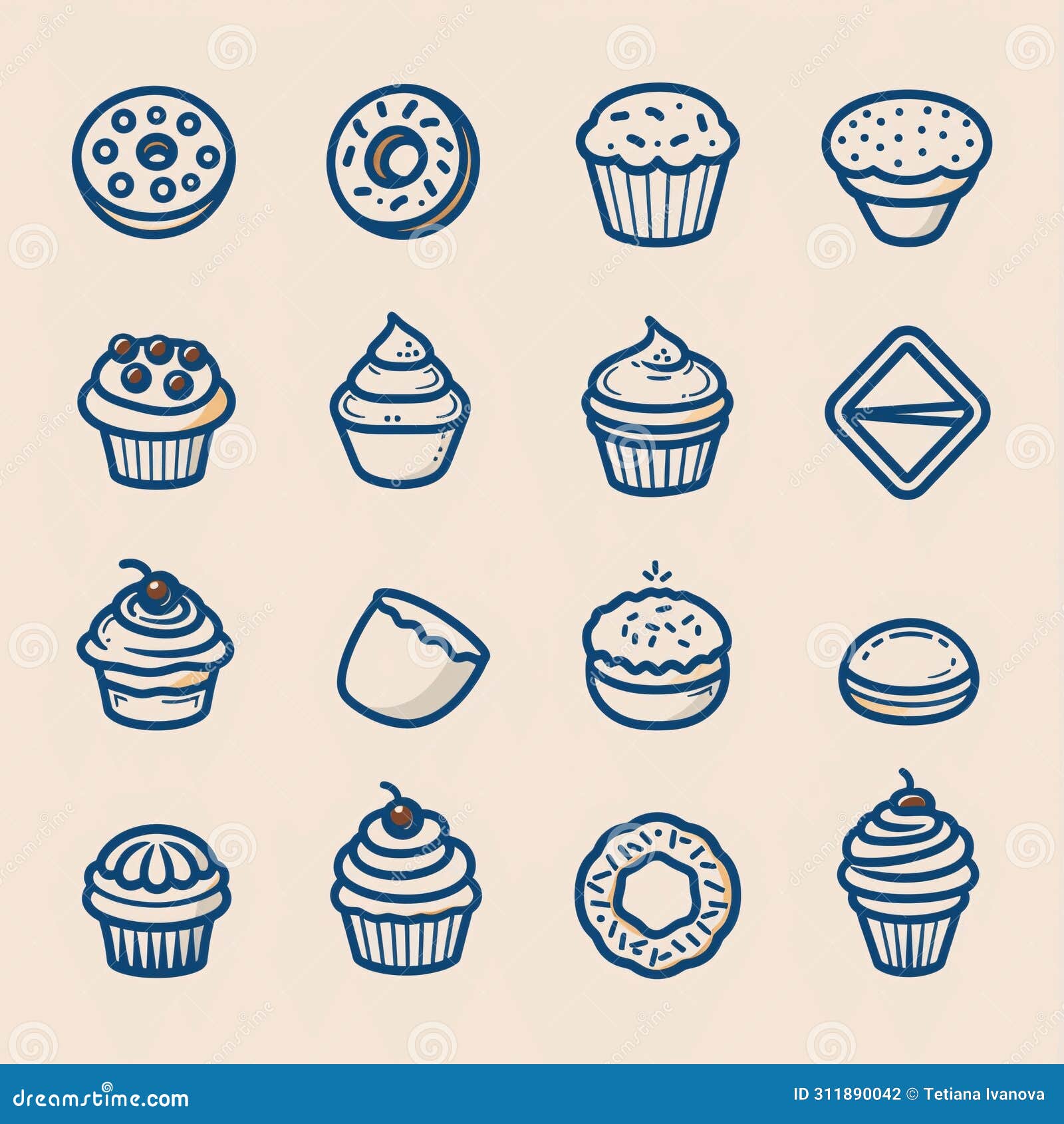 2D Icons Stirring Up Baking Inspiration. Stock Illustration ...
