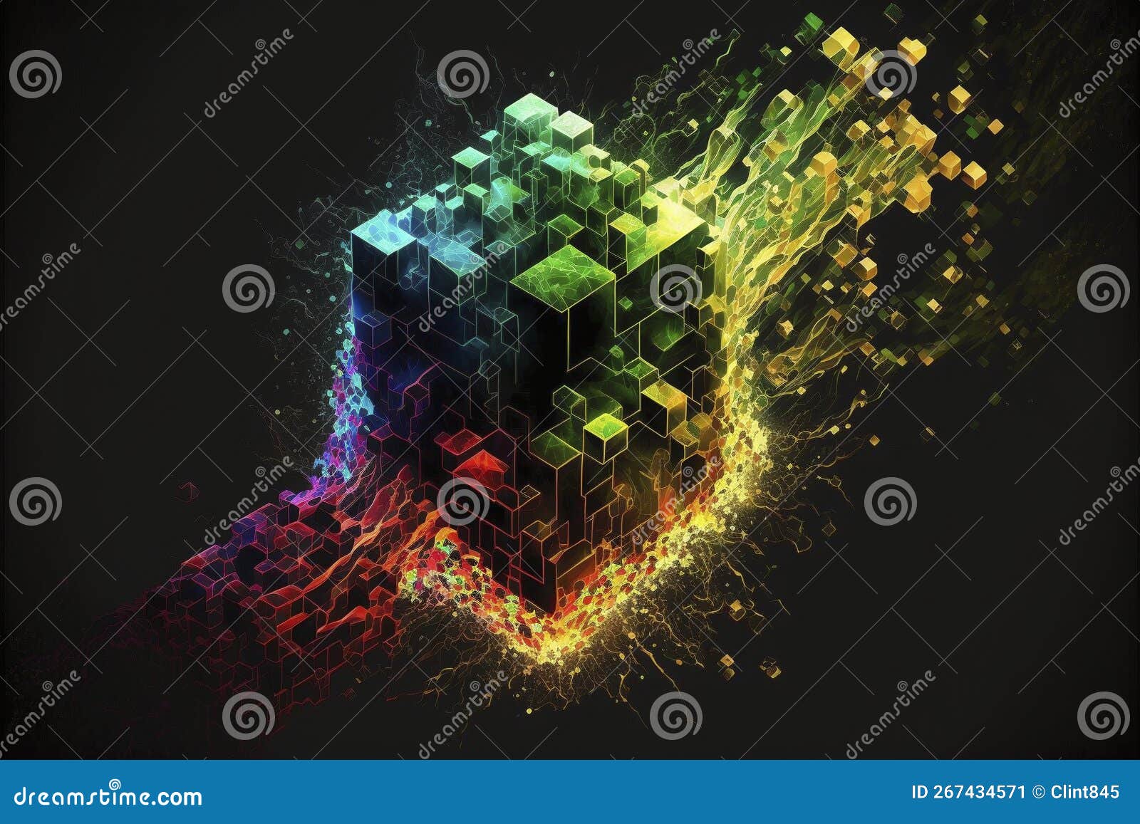 Quantum Wavetracing: Vivid Colorful Object - AI Generated Abstract Art ...