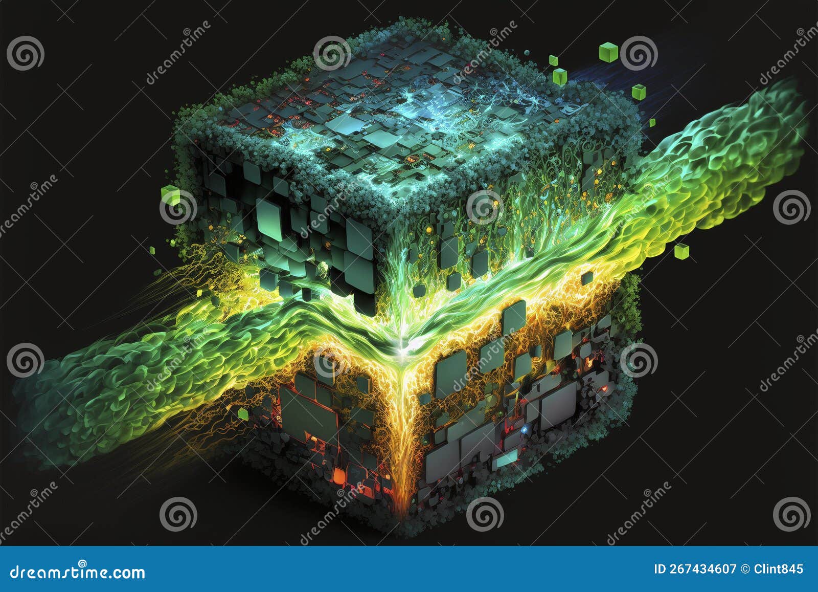 Quantum Wavetracing: Vivid Colorful Object - AI Generated Abstract Art ...