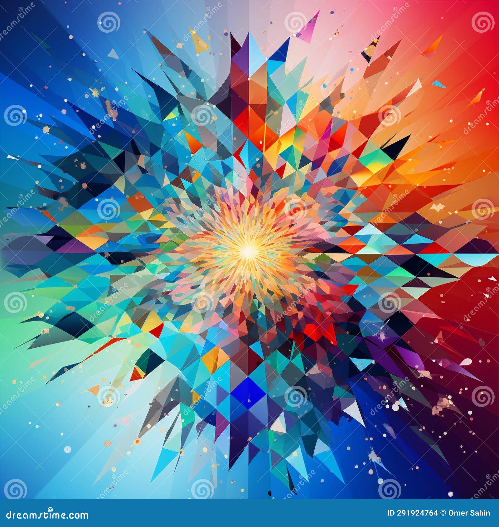 Dancing Pixels: Vibrant Geometric Patterns Exploding with Energy Stock ...