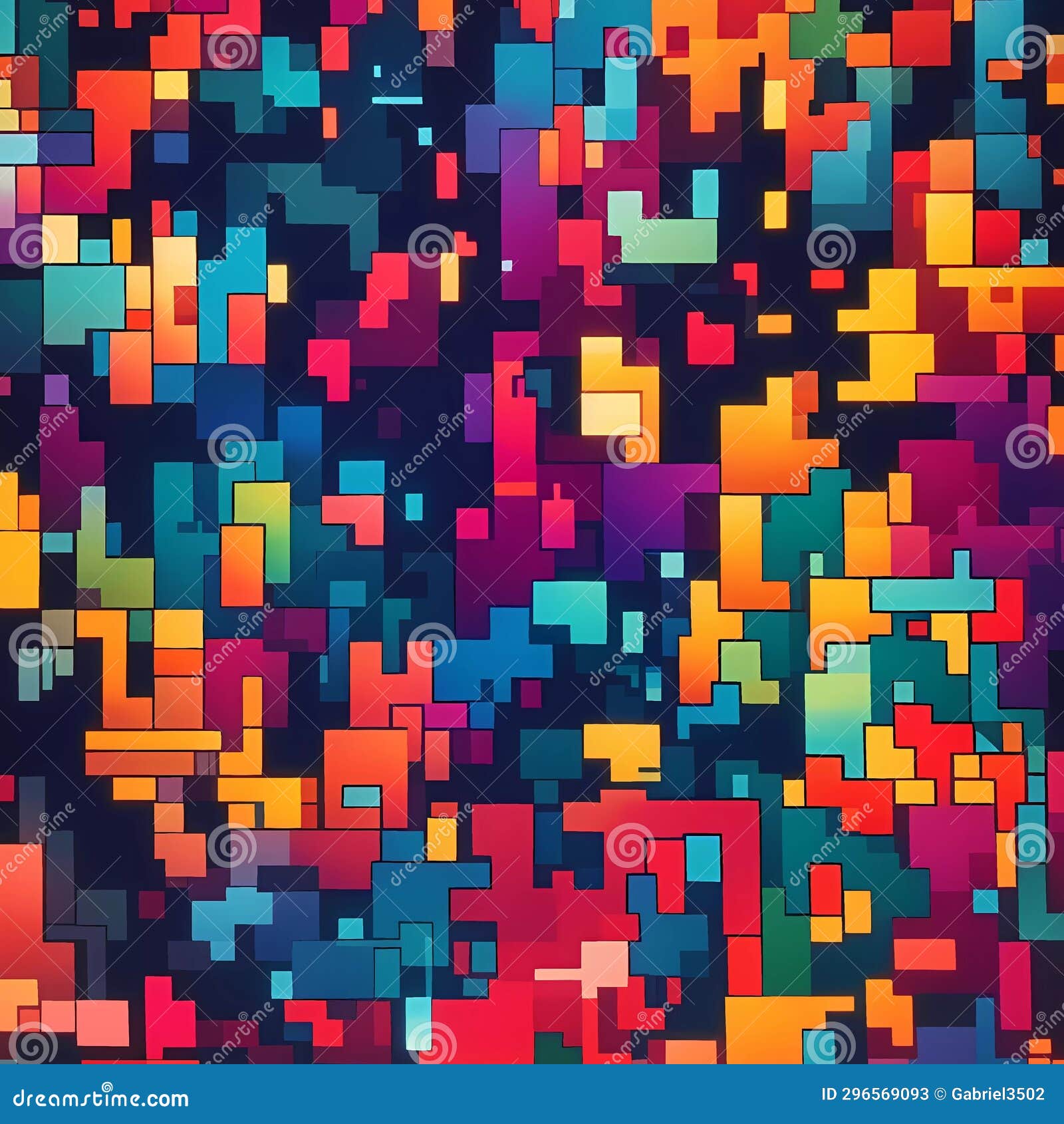 Vibrant Pixel Artwork. Pixelated Abstract Background. Stock ...