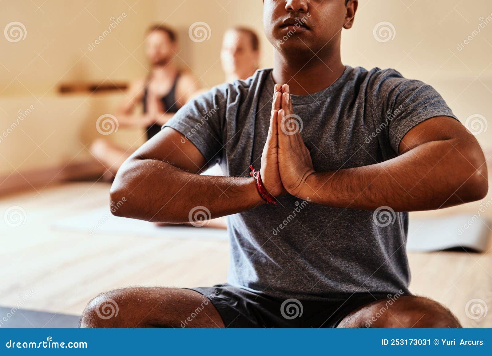 Immersed in the Magic of Yoga. a Group of Young Men and Women ...