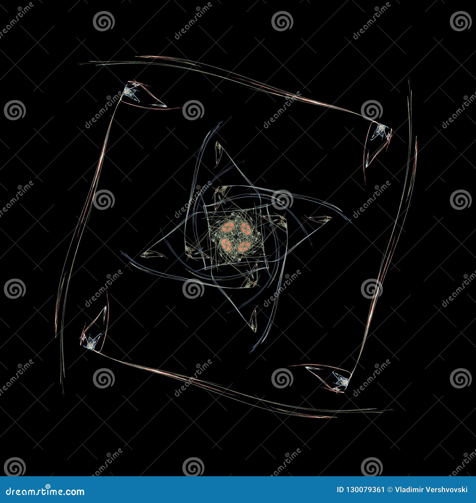Immersion #4. Fractal Composition on a Black Background. All-seeing Eye ...
