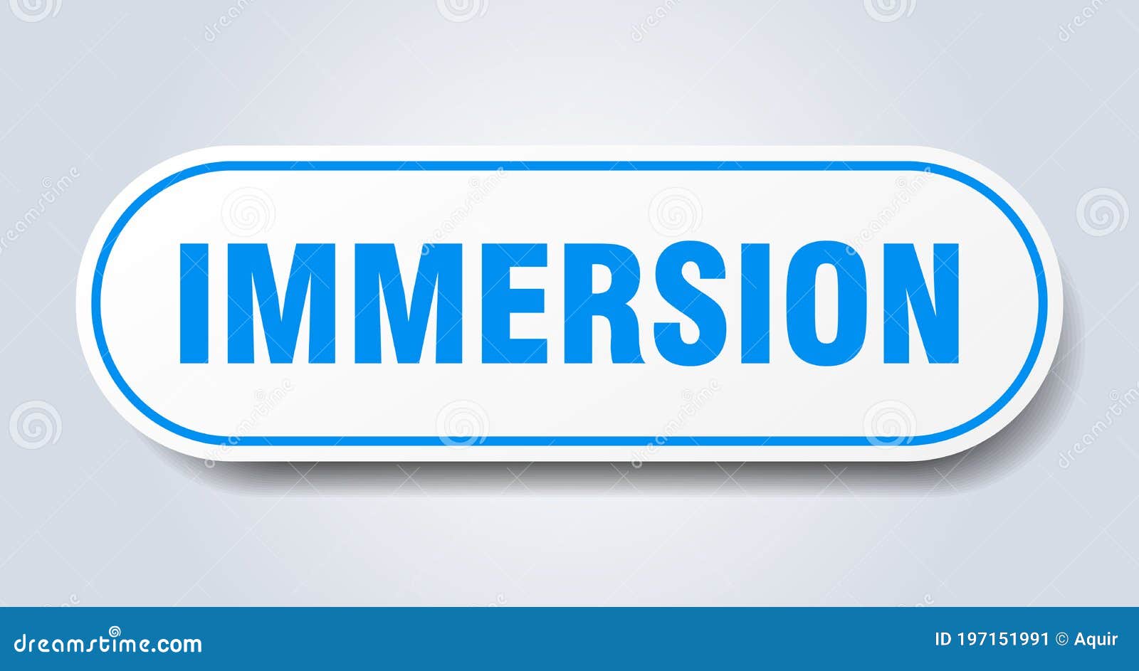 Immersion Sticker. Immersion Sign Isolated On Gray Background Vector ...