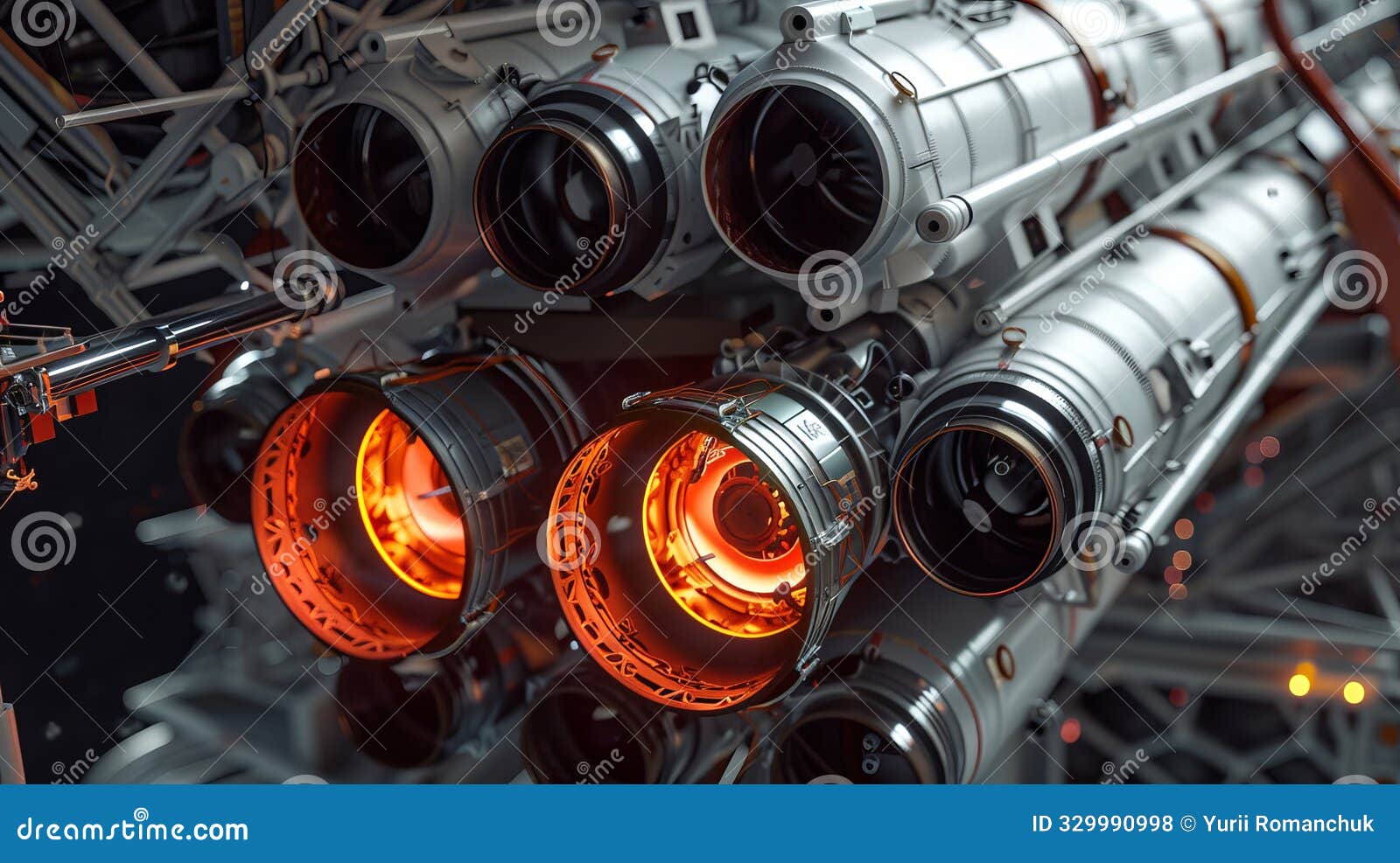 Immersive Close Up Photo of Rocket Engine at Launch for Realistic ...