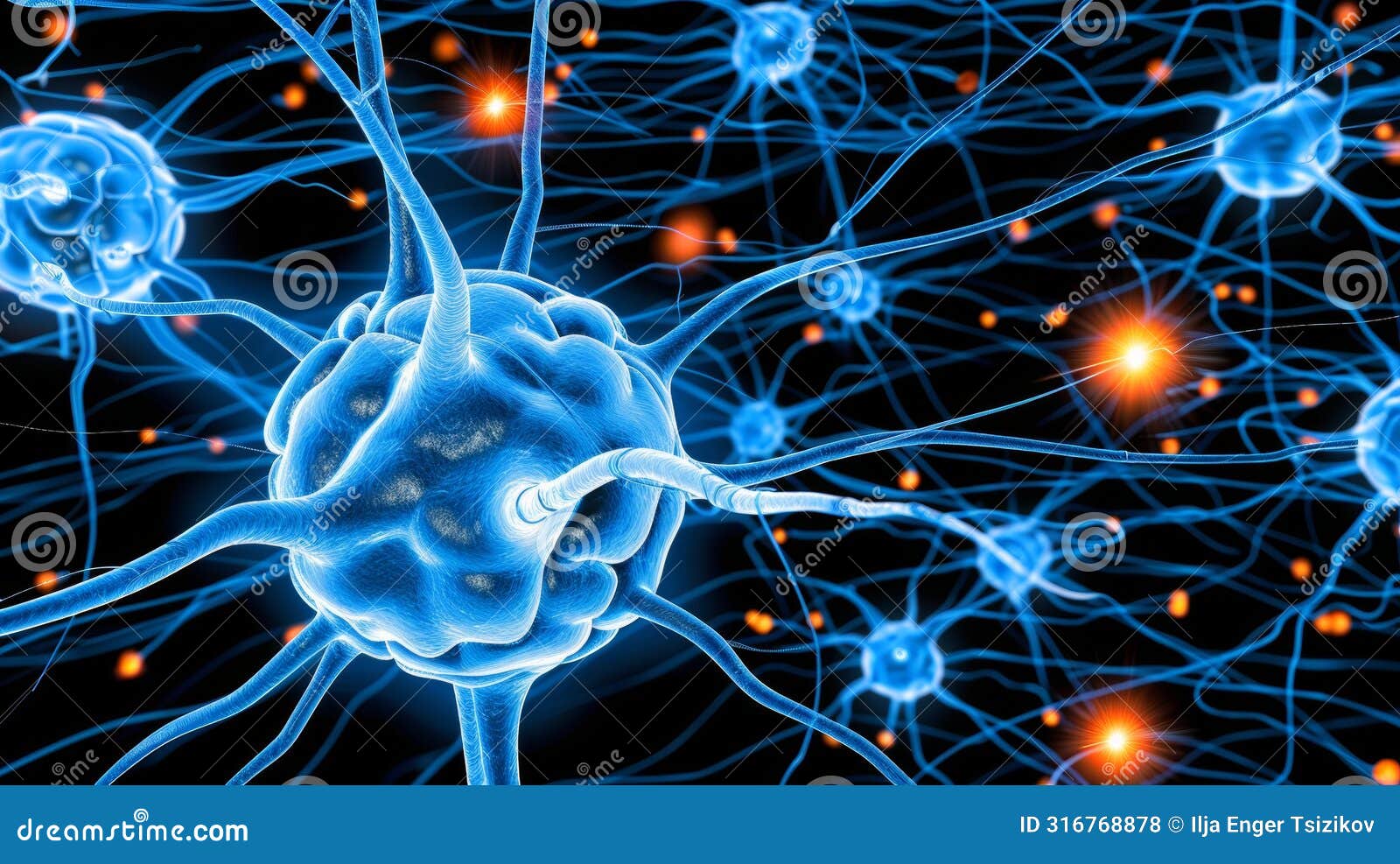 Immersive 3d Microbiology Render Intricate Neurons Unveiled in a Nerve ...