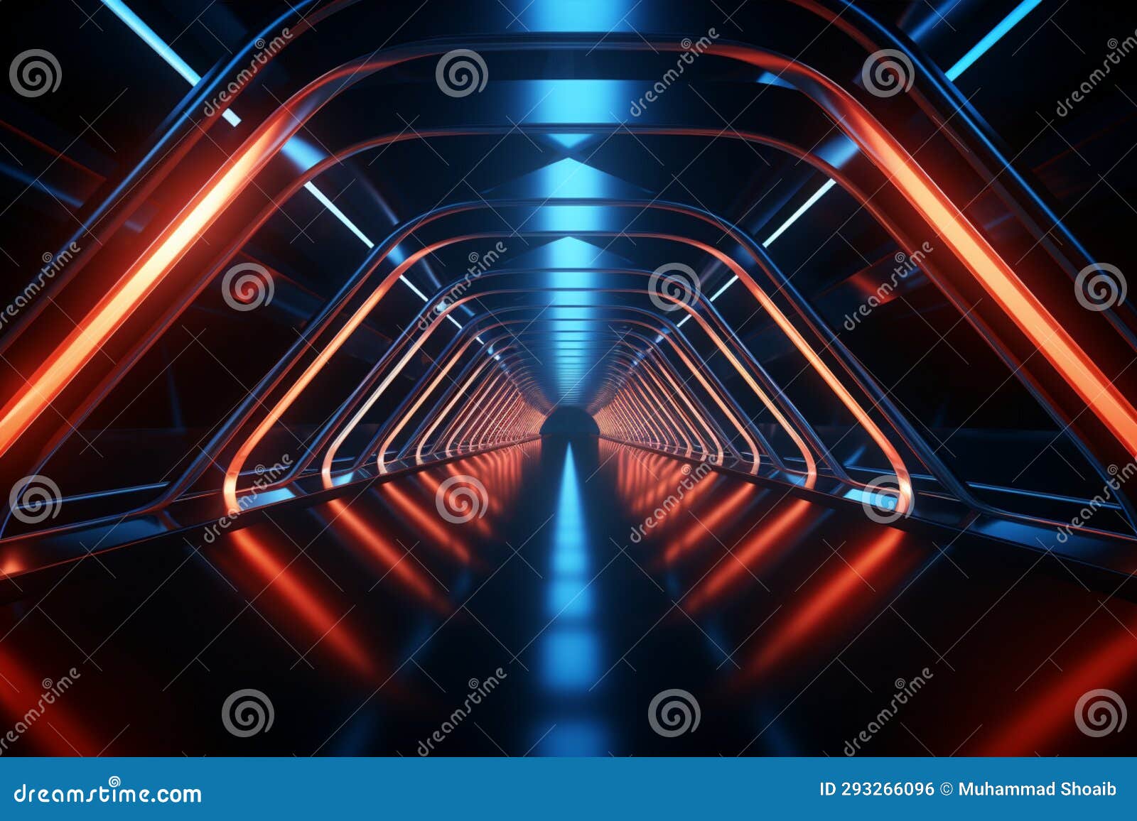 Immersive 3D Rendering Portrays a Dark Tunnel Dramatically Lit by ...