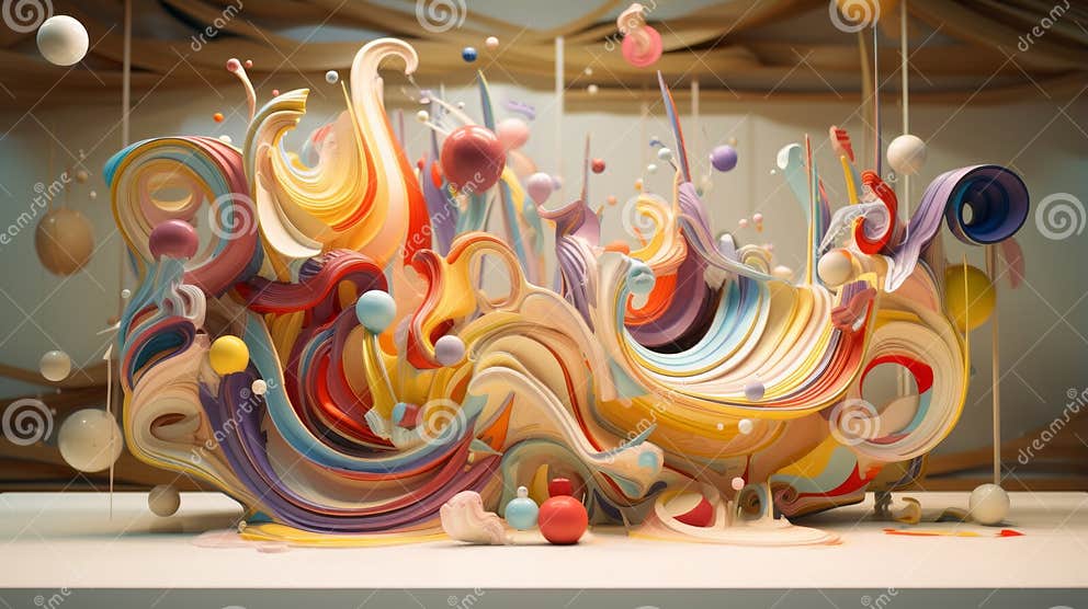 Immersive 3D Visual, Dimensional Art Stock Illustration - Illustration ...