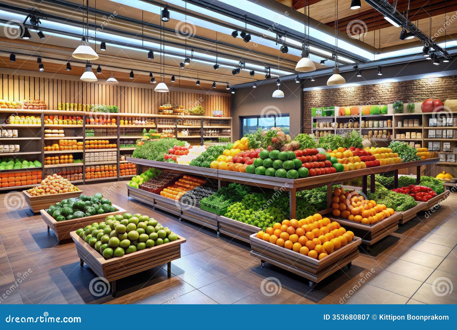 Immersive 3D Visualization of a Modern Supermarket Realistic Interior ...
