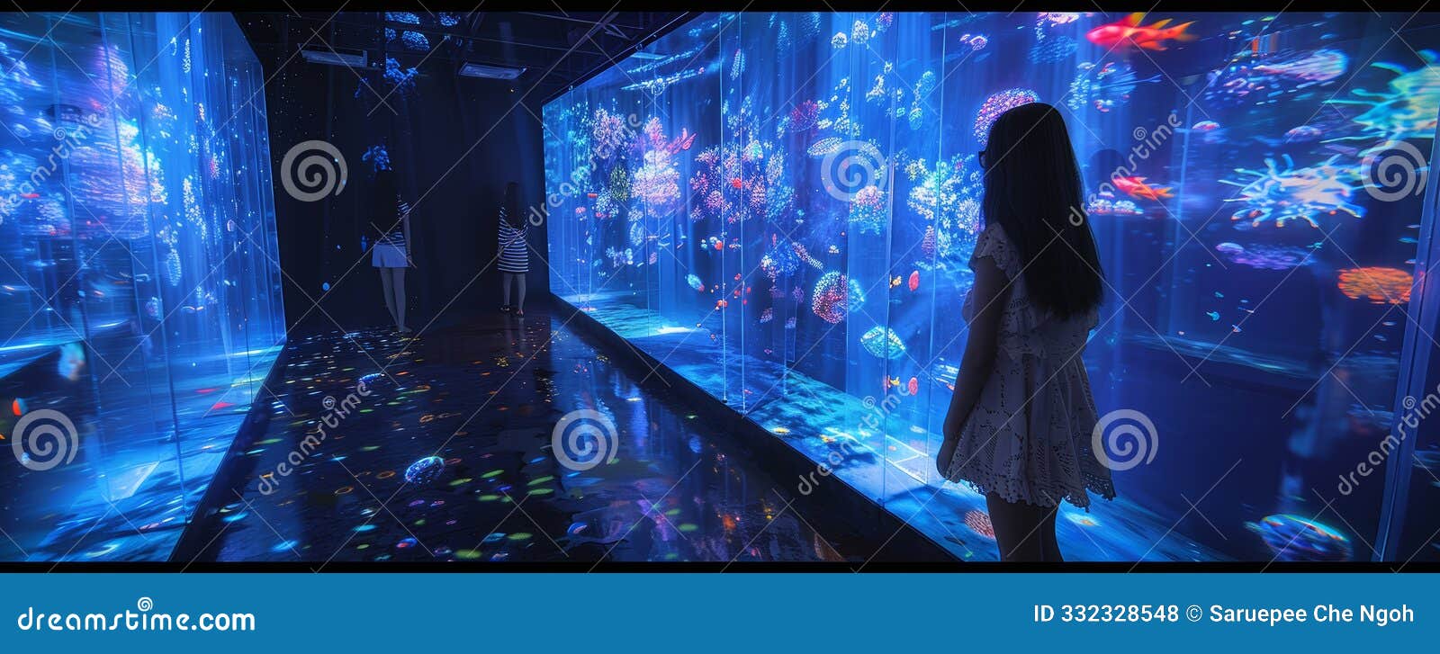 Immersive Digital Aquarium Experience with Interactive Marine Life ...