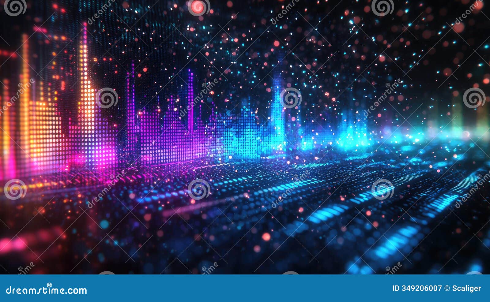 Immersive Digital Environment with Vibrant Abstract Light Patterns for ...