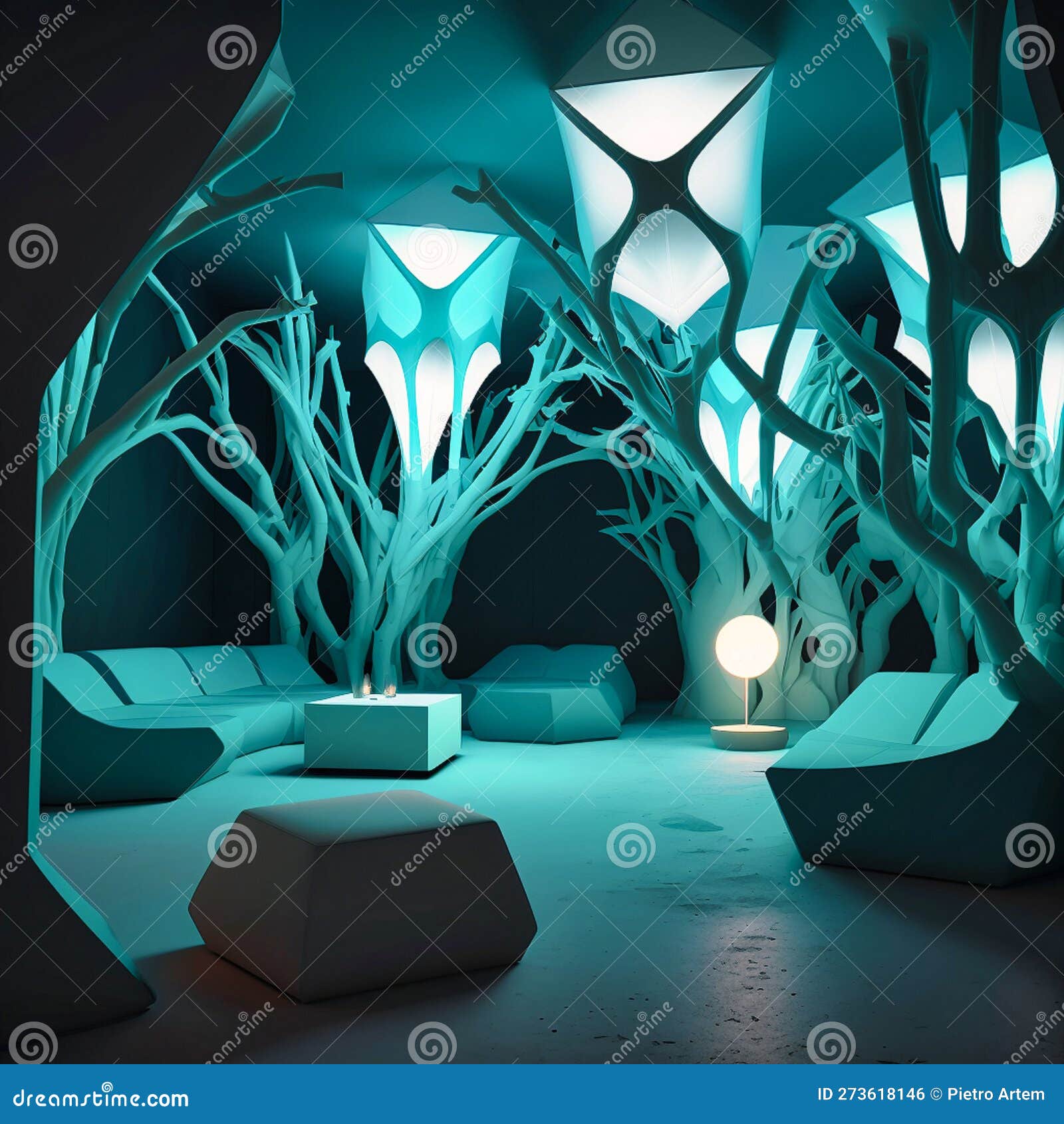 Immersive Environment in Digital Art Inspired by, Generative AI Stock ...