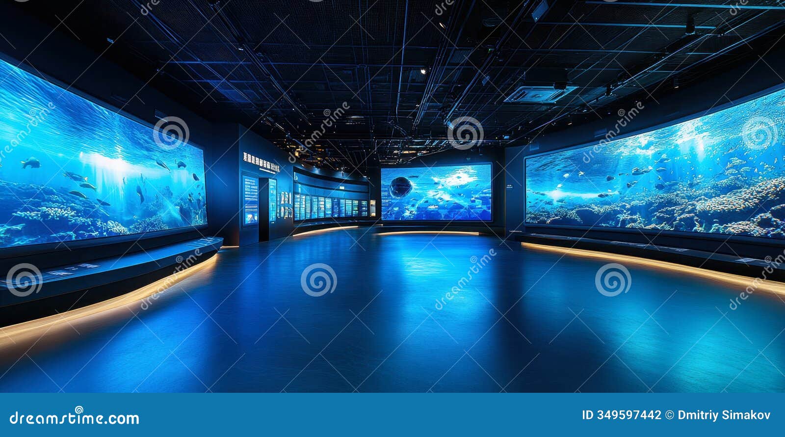 Immersive Exhibition Hall, Three Horizontally Placed Wave-shaped ...