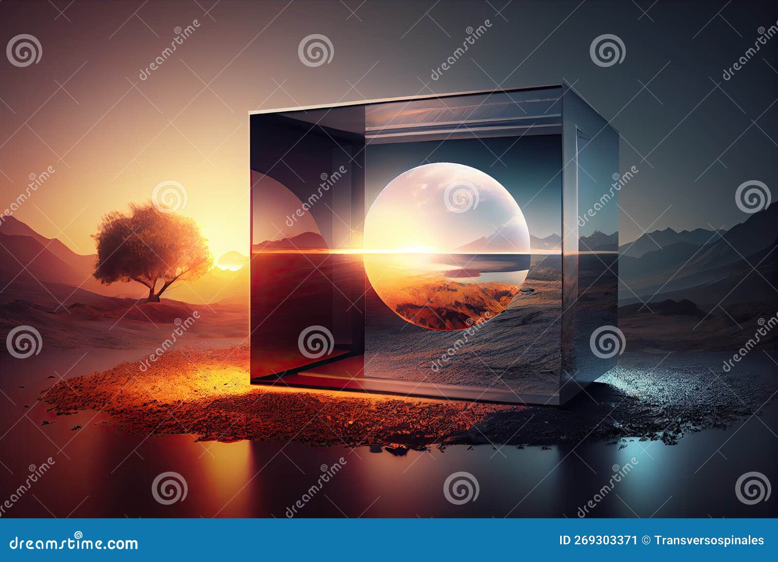 Immersive Experience Concept, Metaverse Illustration, Nature Landscape ...