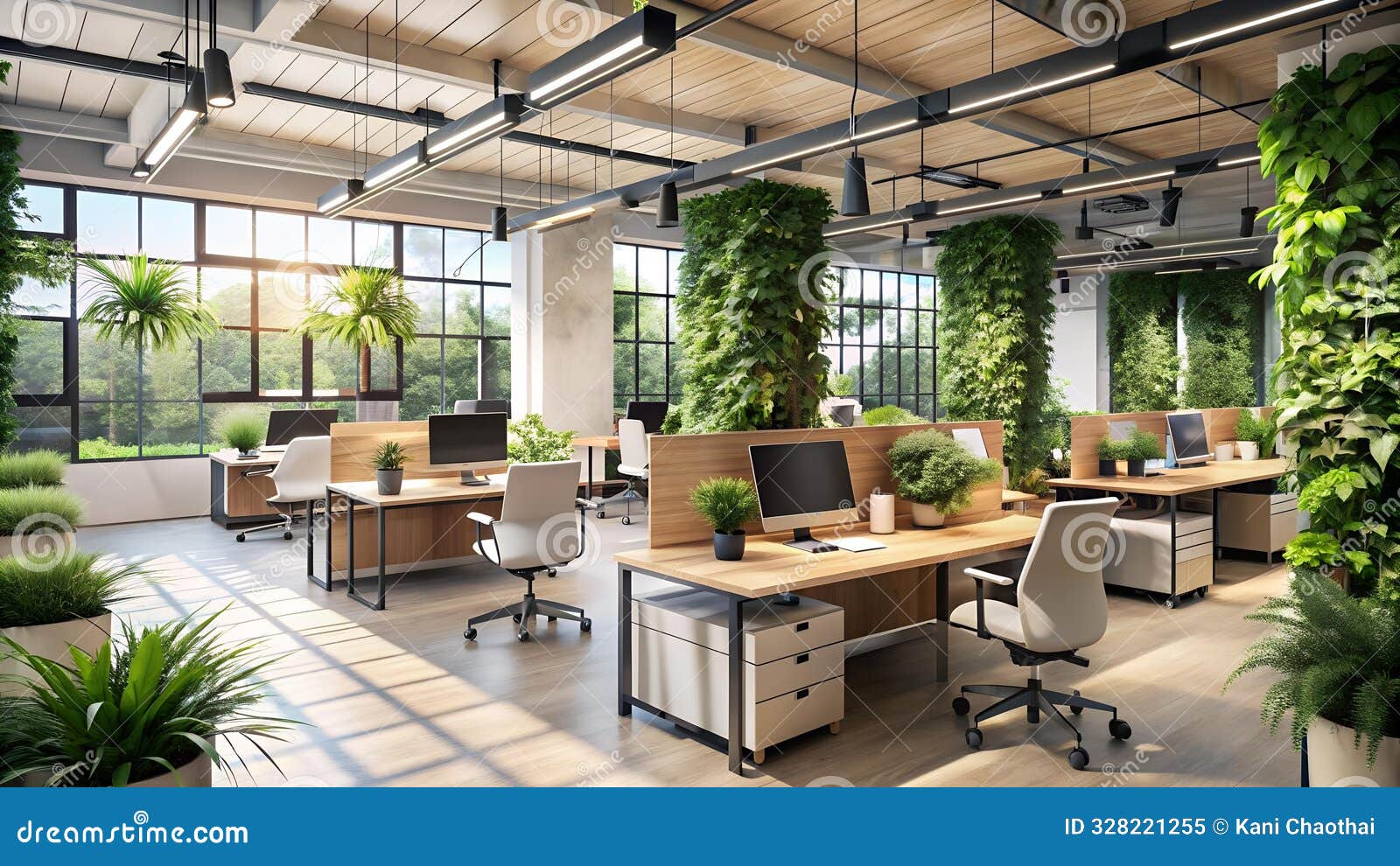 The Immersive Oasis an Open Plan Office with Biophilic Design and AI ...