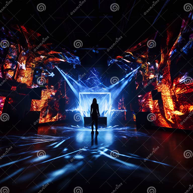 Immersive Projection Mapping a Projection Mapping I Stock Illustration - Illustration of ...