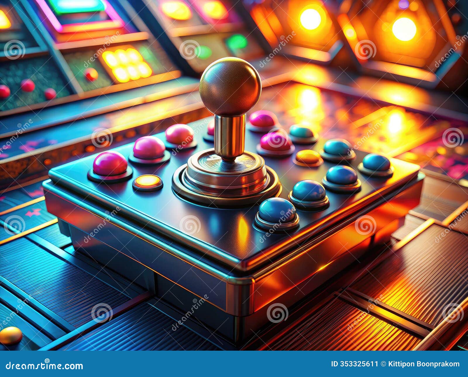 Immersive Retro Arcade Machine a 3D Render Exploding with Vintage ...