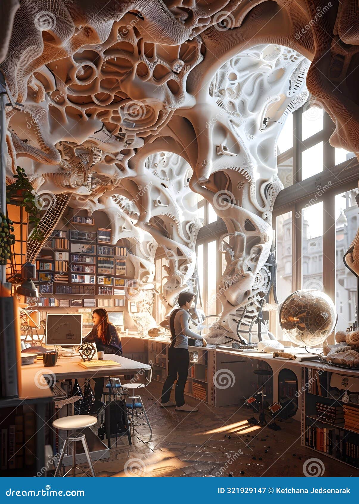 Immersive Science Classroom With Intricate And 3D Printed Models Stock ...