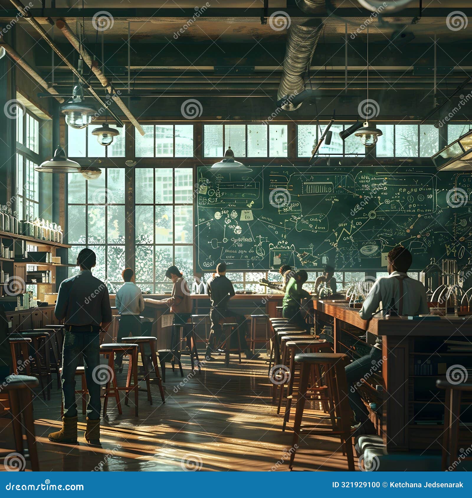 Immersive Science Classroom With Intricate And 3D Printed Models Stock ...