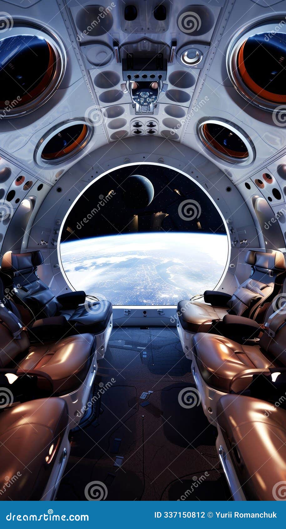 Immersive Spaceship Interior Featuring Cozy Seating and Advanced ...