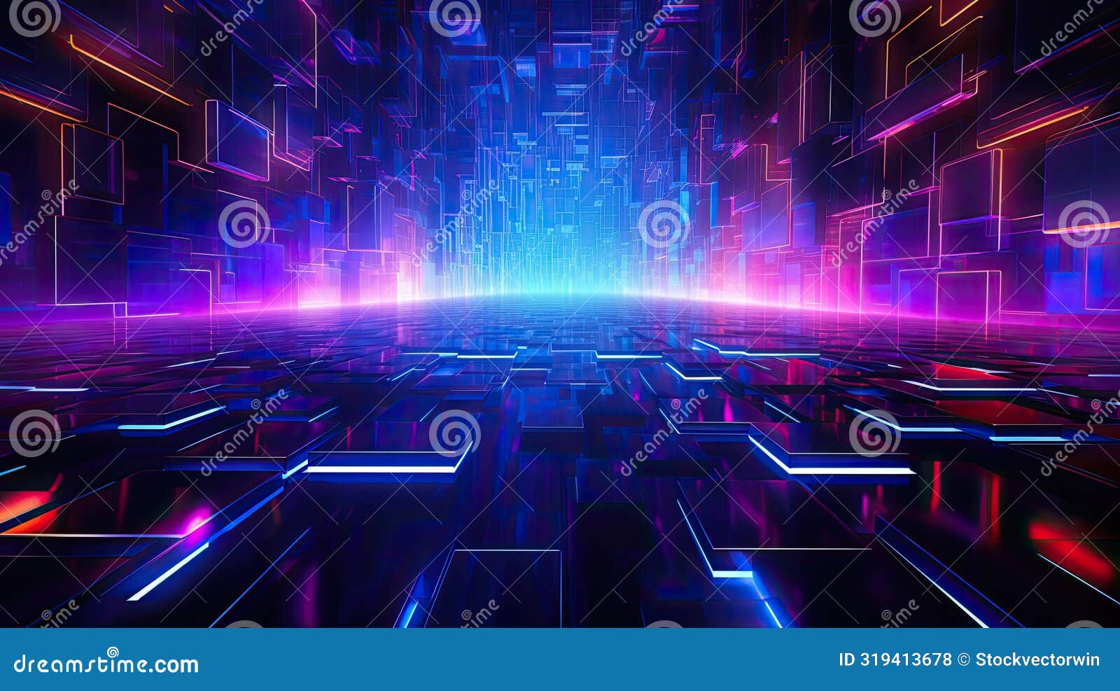 Immersive Technology Background Light Stock Illustration - Illustration ...