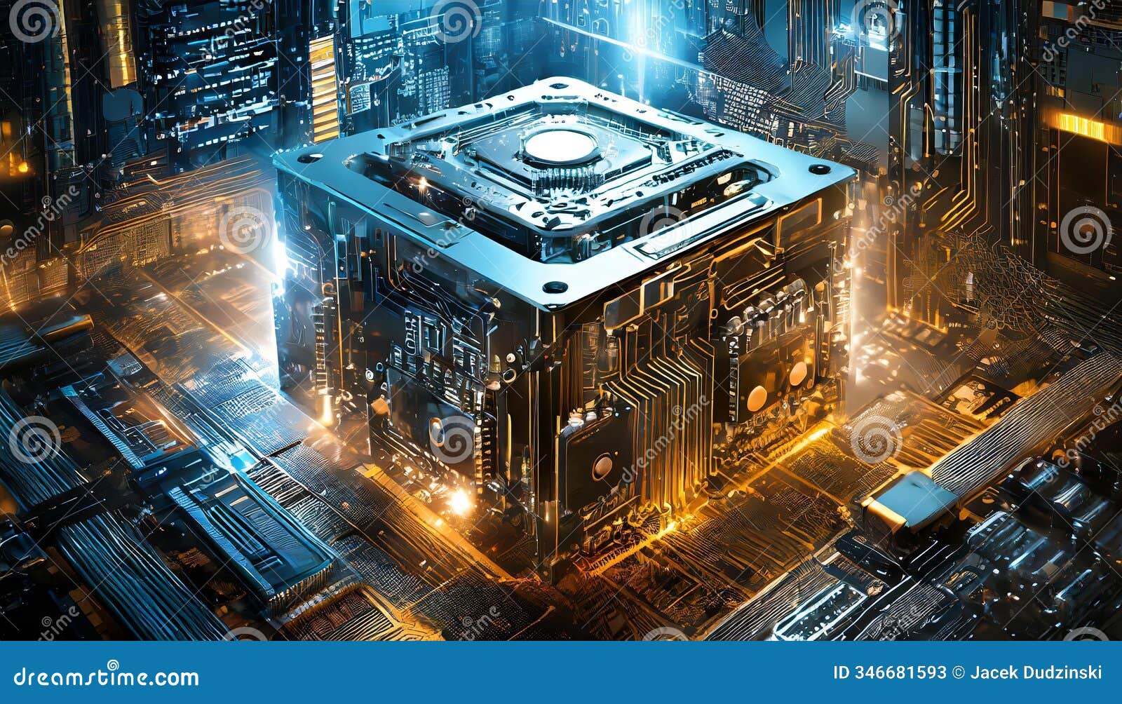 Immersive Ultra-High Detail Chrome Supercomputer Texture Design ...