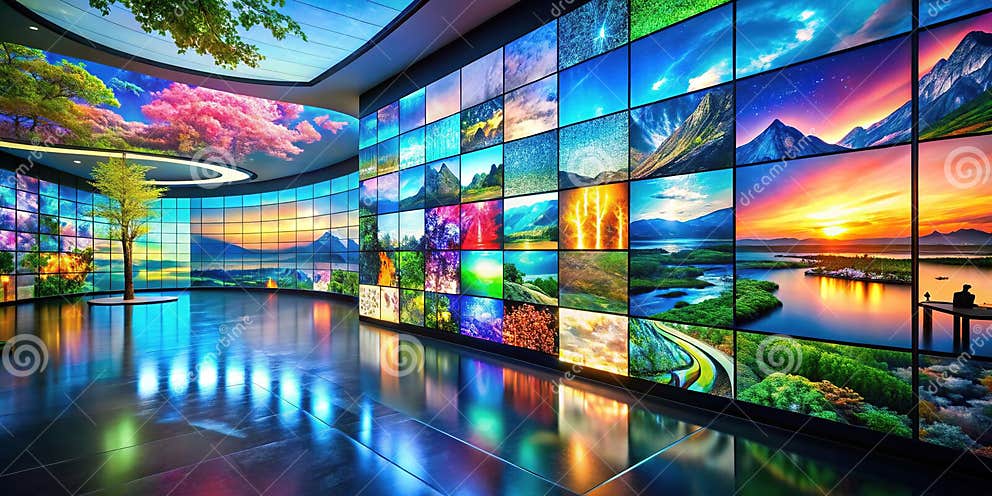 Immersive Video Wall Installation: a Stunning Display of Dynamic Visuals for Modern Spaces Stock ...