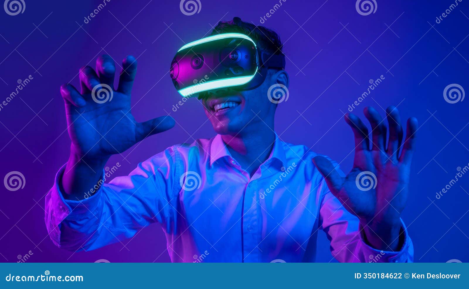 Immersive Virtual Reality With Dragons In A Fantasy Setting Stock Image ...