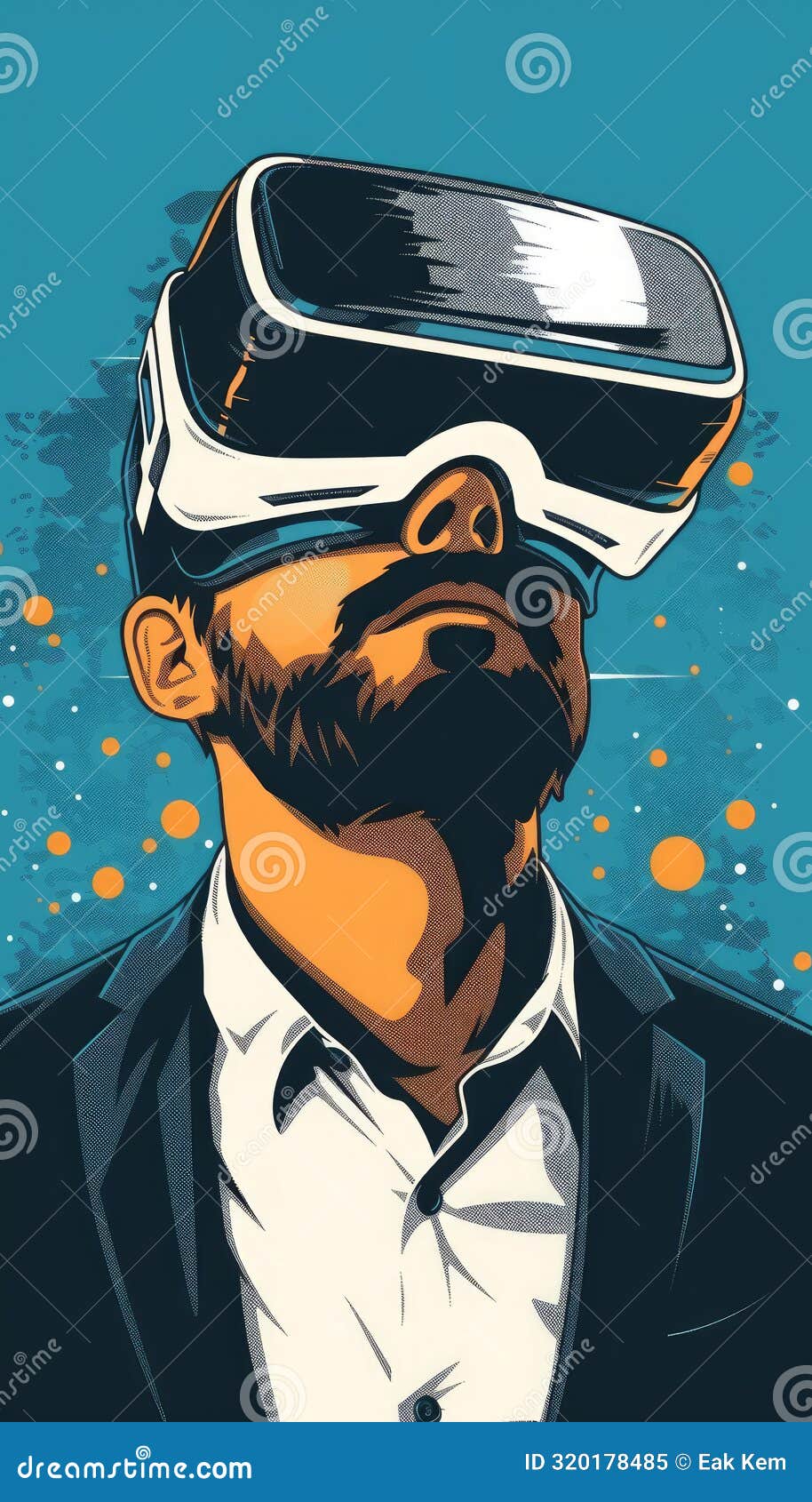 Immersive Virtual Reality Experience a Man Wearing Cutting Edge VR ...