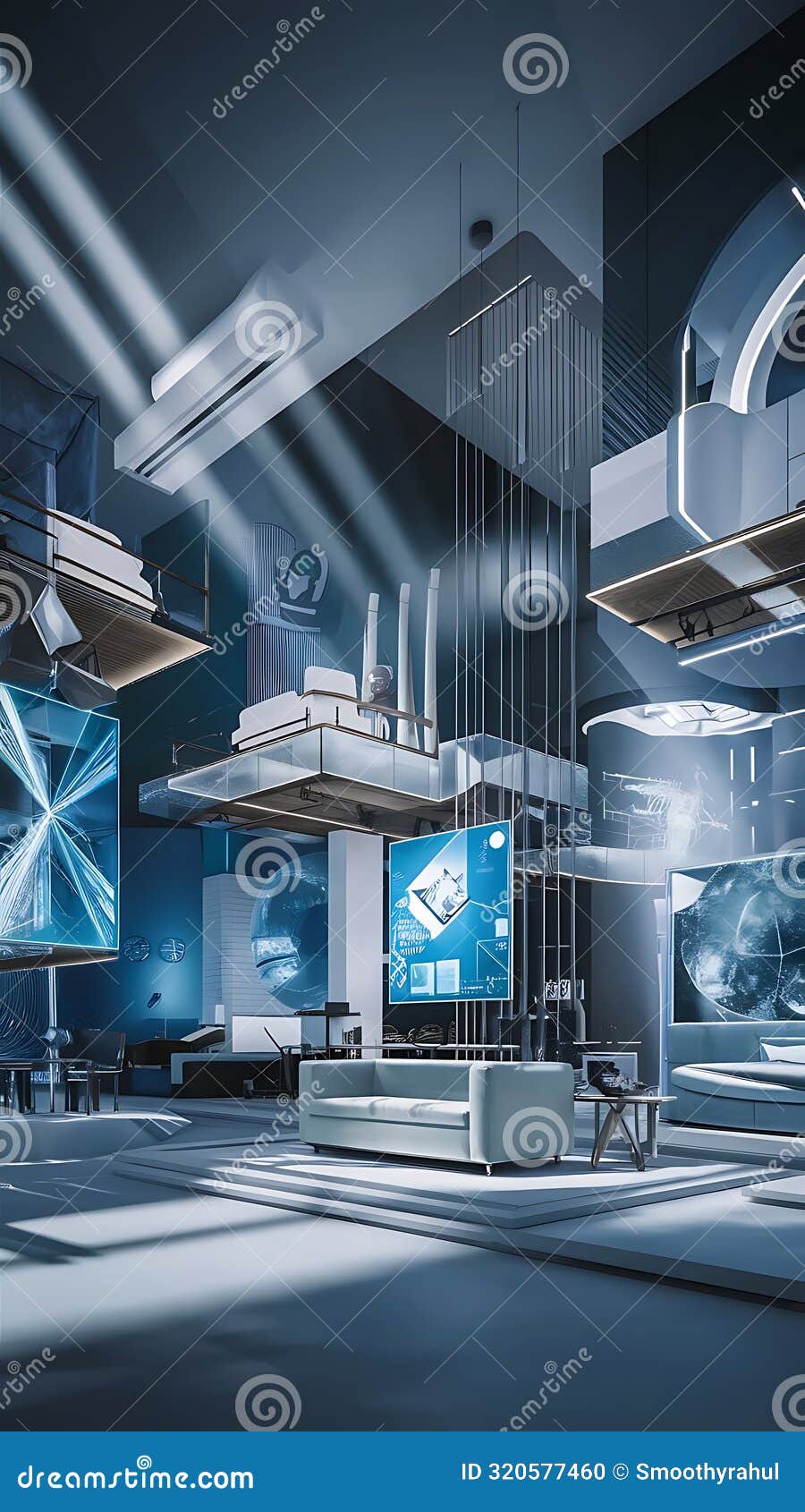 Immersive Virtual Reality Mockup, Modern Living Room Interior Design ...